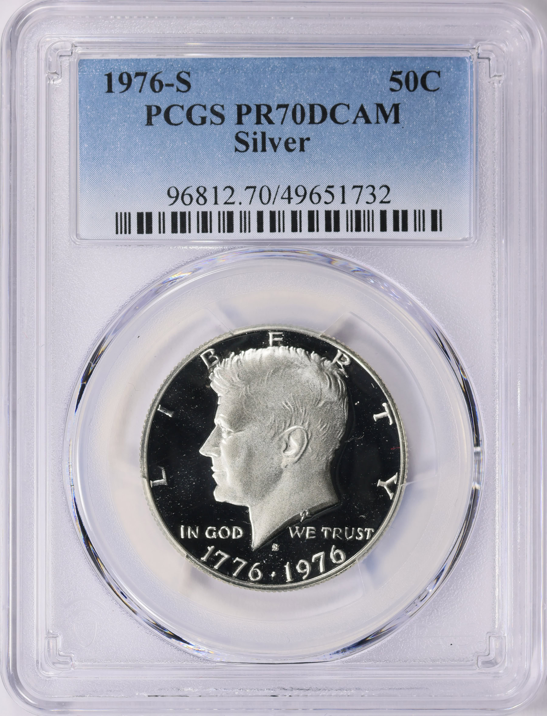1976-S Kennedy Half Dollar Silver PCGS Proof-70 DCAM (Item 1759129) | GreatCollections Coin Auctions