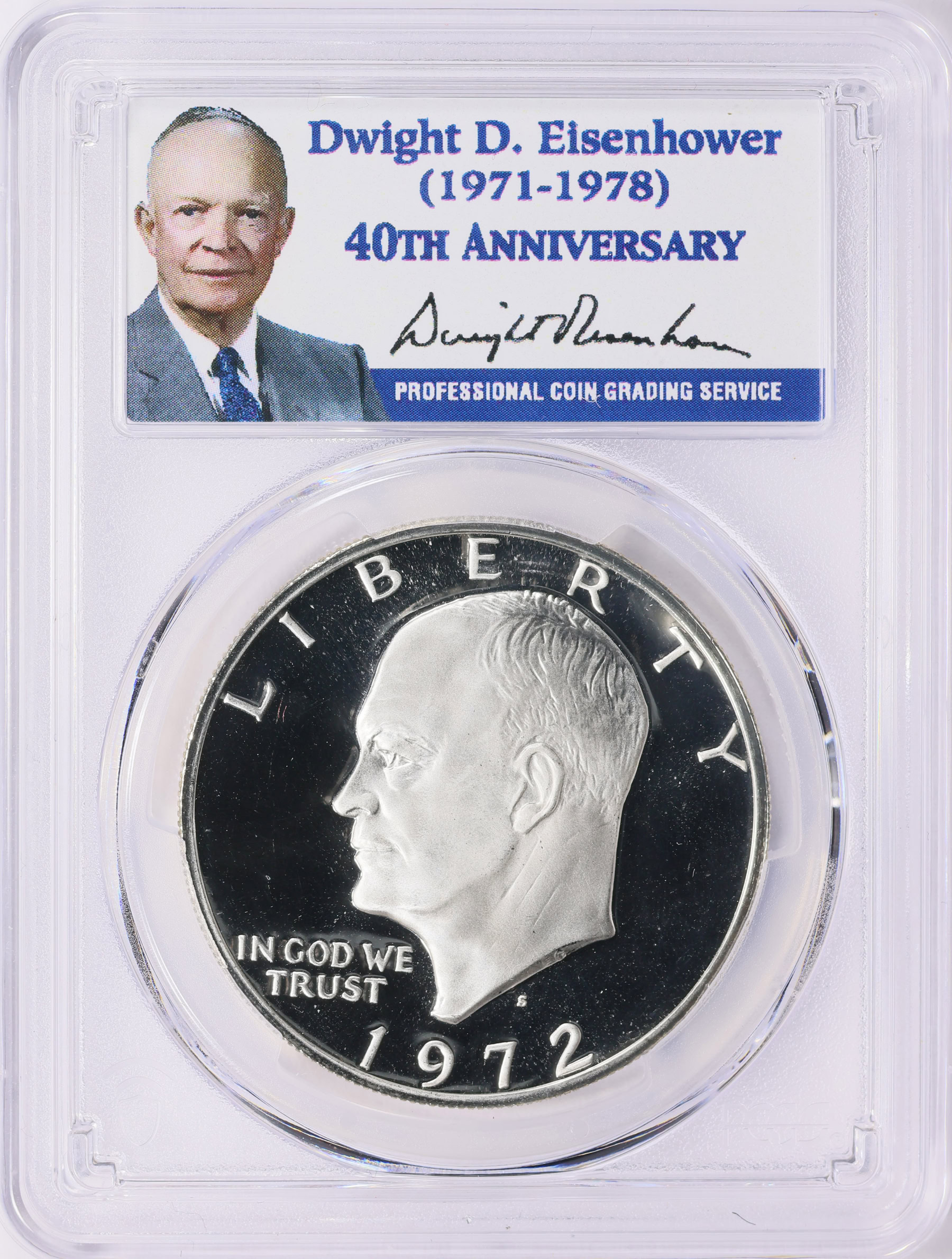 1972-S Eisenhower Dollar Silver PCGS Proof-70 DCAM (Eisenhower Label ...