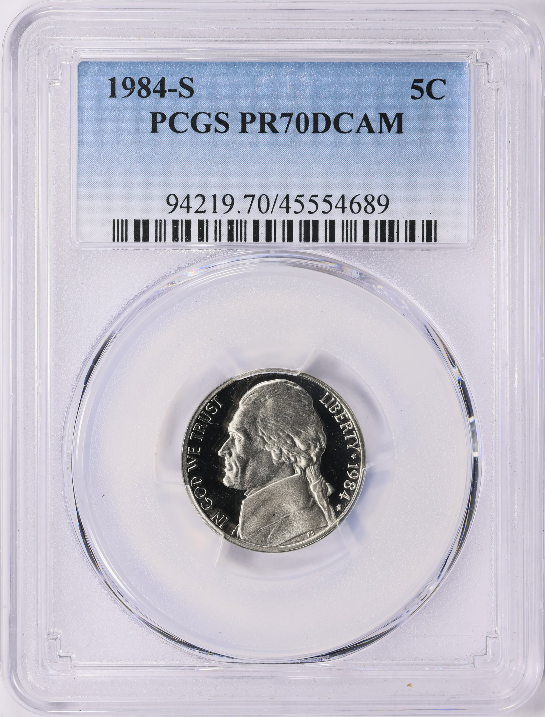 1984-S Jefferson Nickel PCGS Proof-70 DCAM (Item 1759225 ...