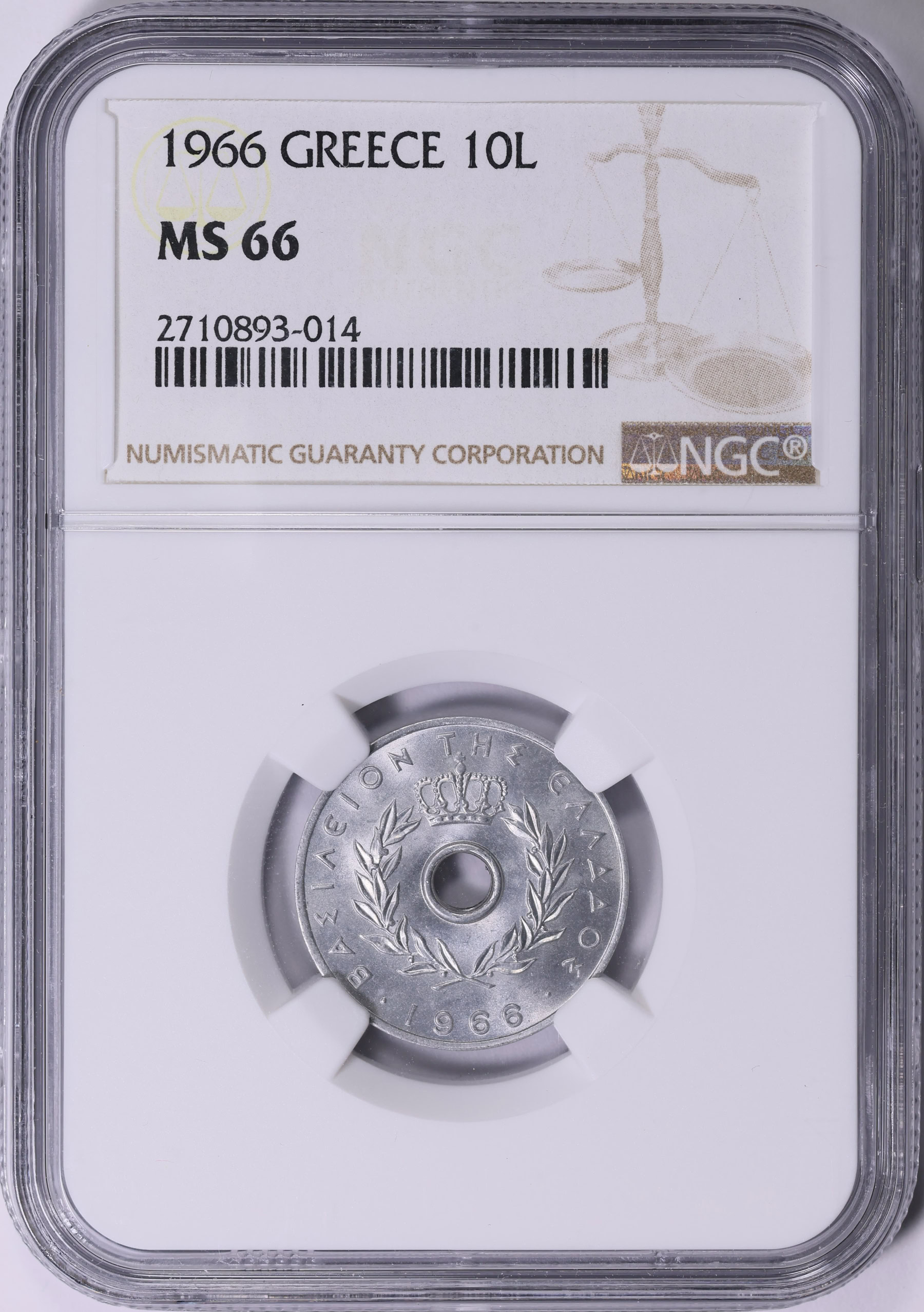 Greece 1966 10 Lepta KM-78 NGC MS-66 (Item 1759339) | GreatCollections ...
