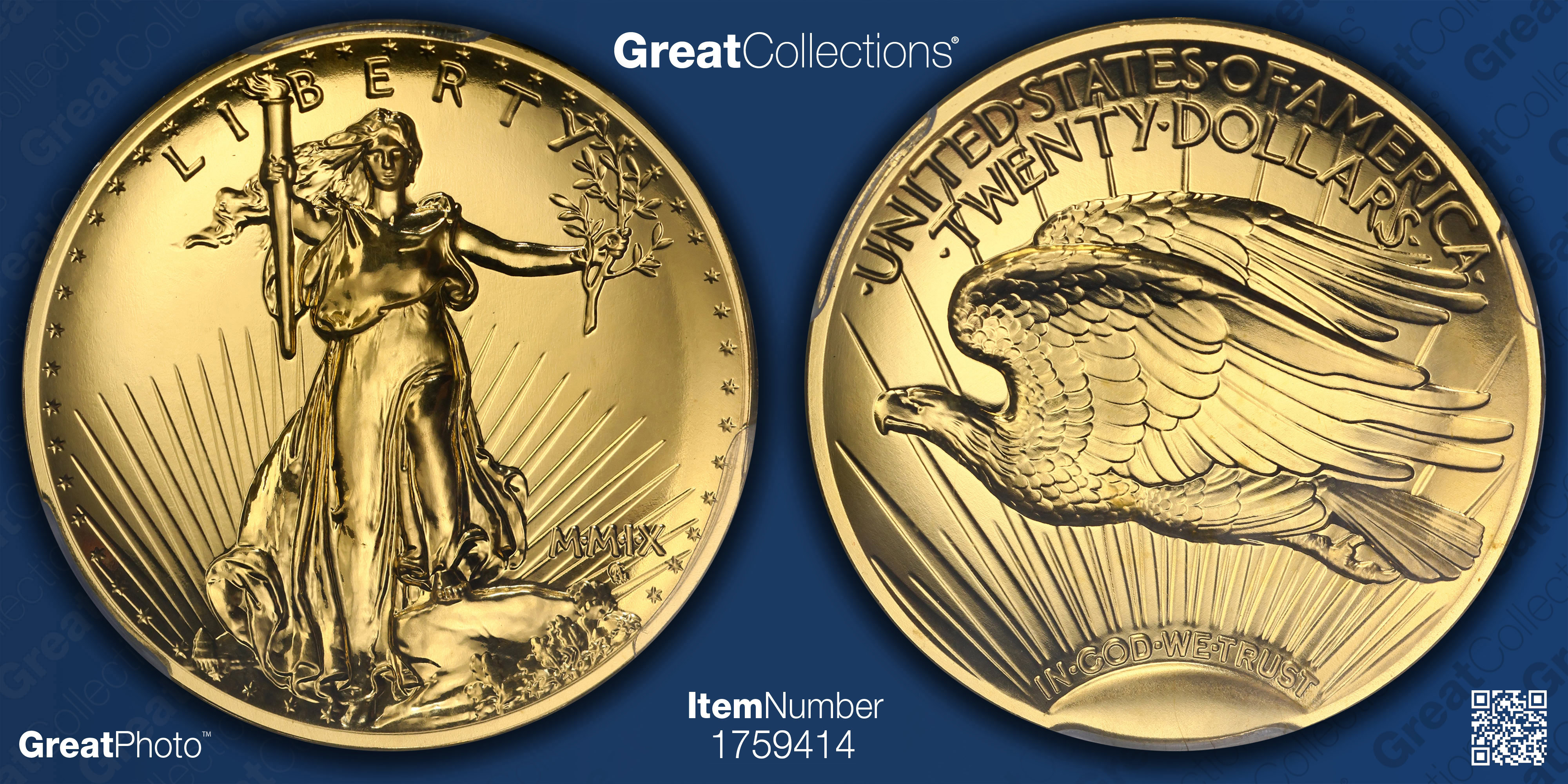 2009 MMIX Ultra High Relief $20 Gold PCGS MS-70 PL (Gold Foil Label ...