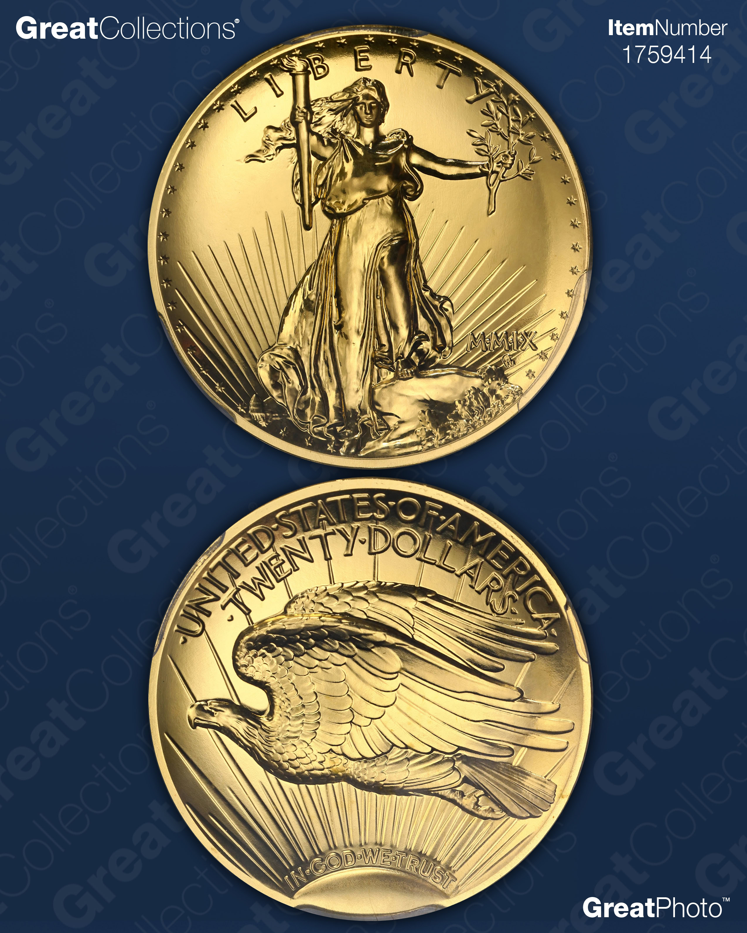 2009 MMIX Ultra High Relief $20 Gold PCGS MS-70 PL (Gold Foil Label ...