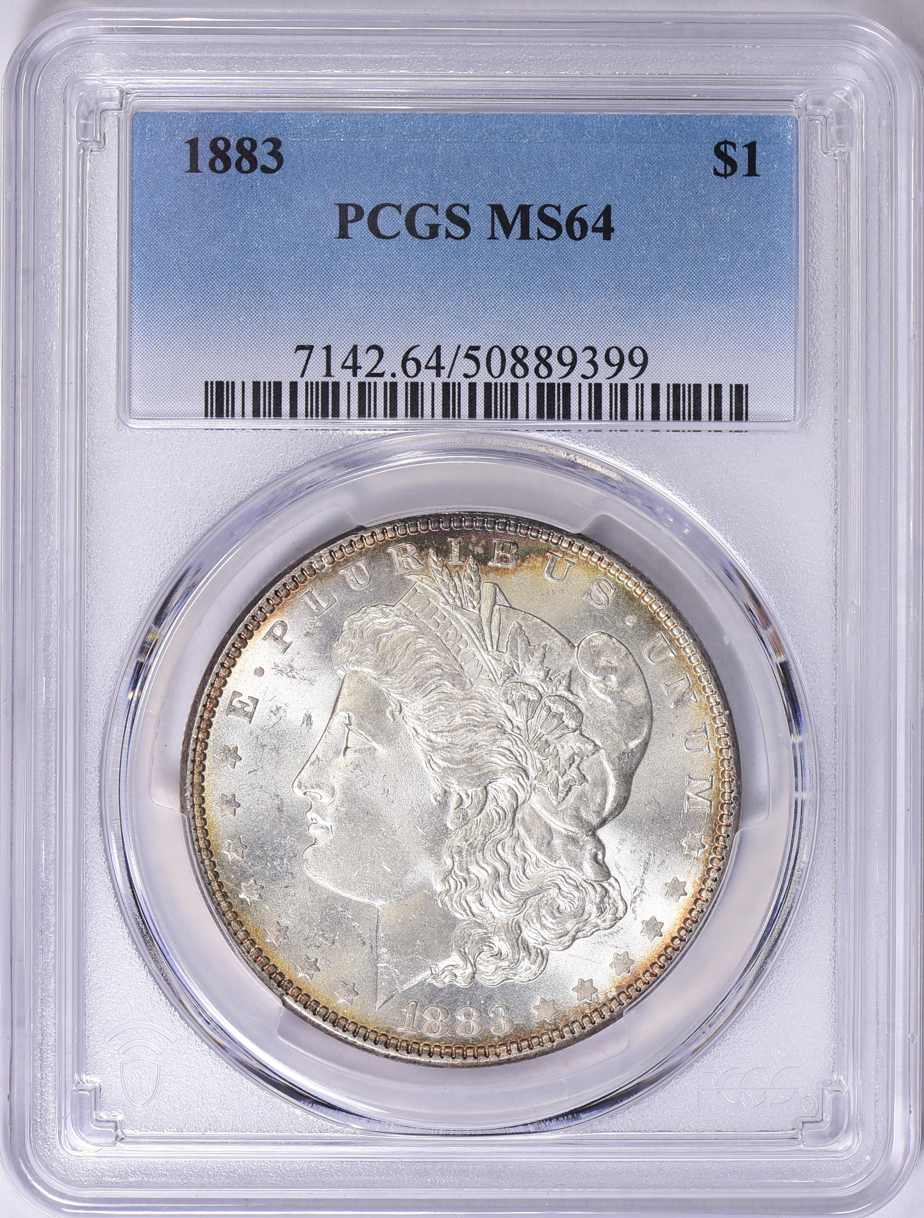 1883 Morgan Silver Dollar PCGS MS-64 (Toned) (Item 1759497) | GreatCollections Coin Auctions