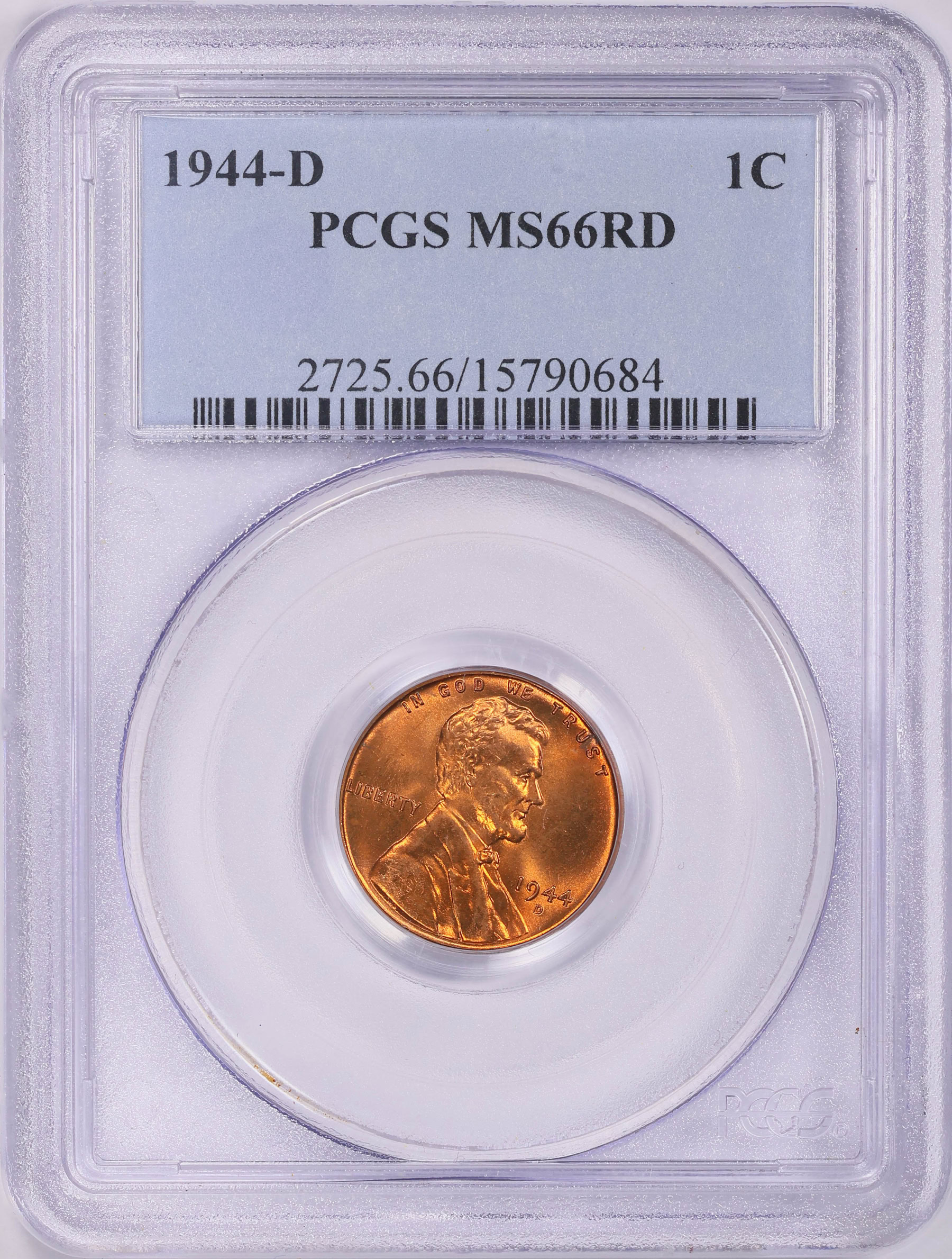 1944-D Lincoln Cent PCGS MS-66 RD (Item 1759624) | GreatCollections Coin Auctions