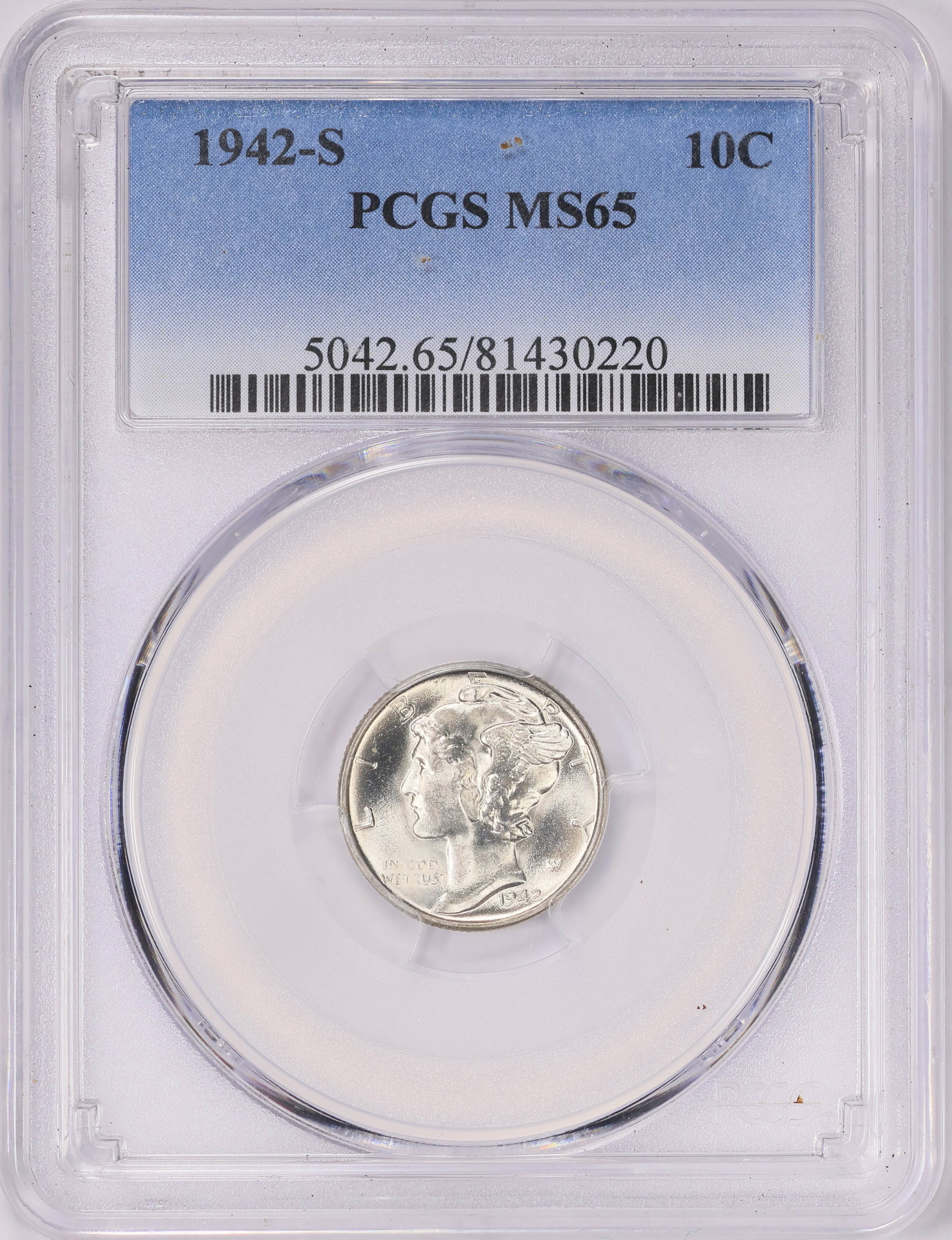 1942-S Mercury Dime PCGS MS-65 (Item 1759634) | GreatCollections Coin Auctions