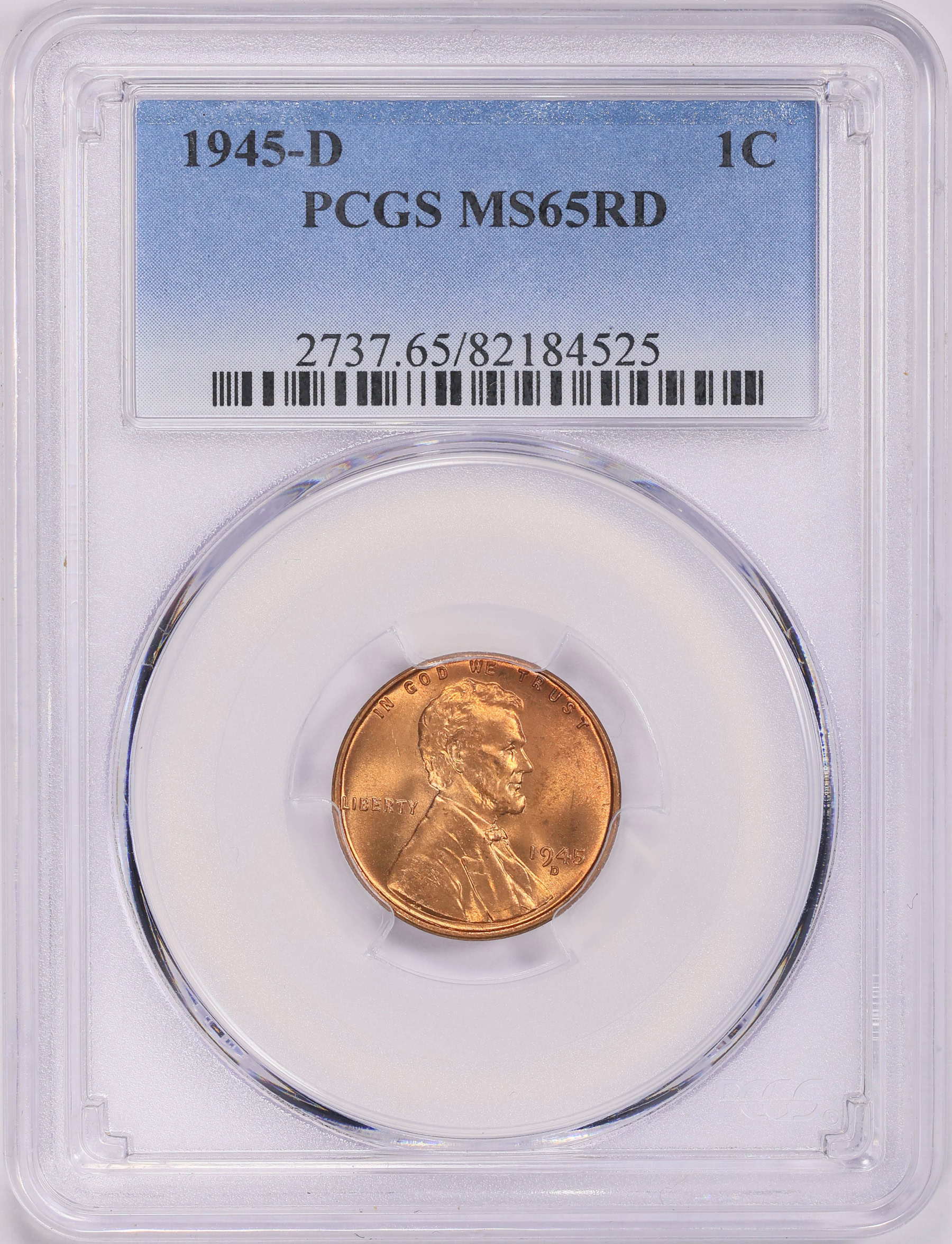 1945-D Lincoln Cent PCGS MS-65 RD (Item 1759689) | GreatCollections Coin Auctions