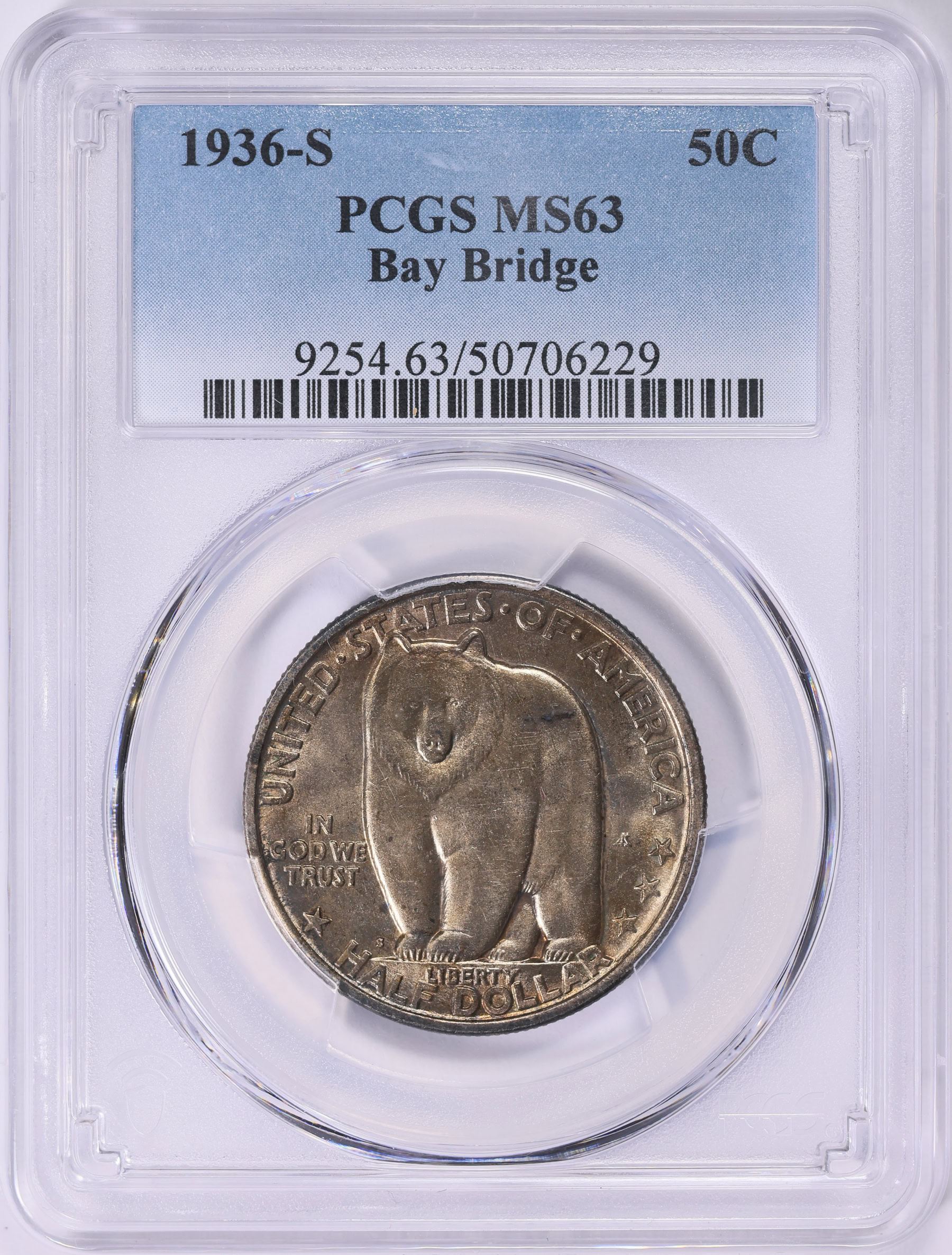 1936-S San-Francisco-Oakland Bay Bridge Opening Half Dollar PCGS MS-63 ...