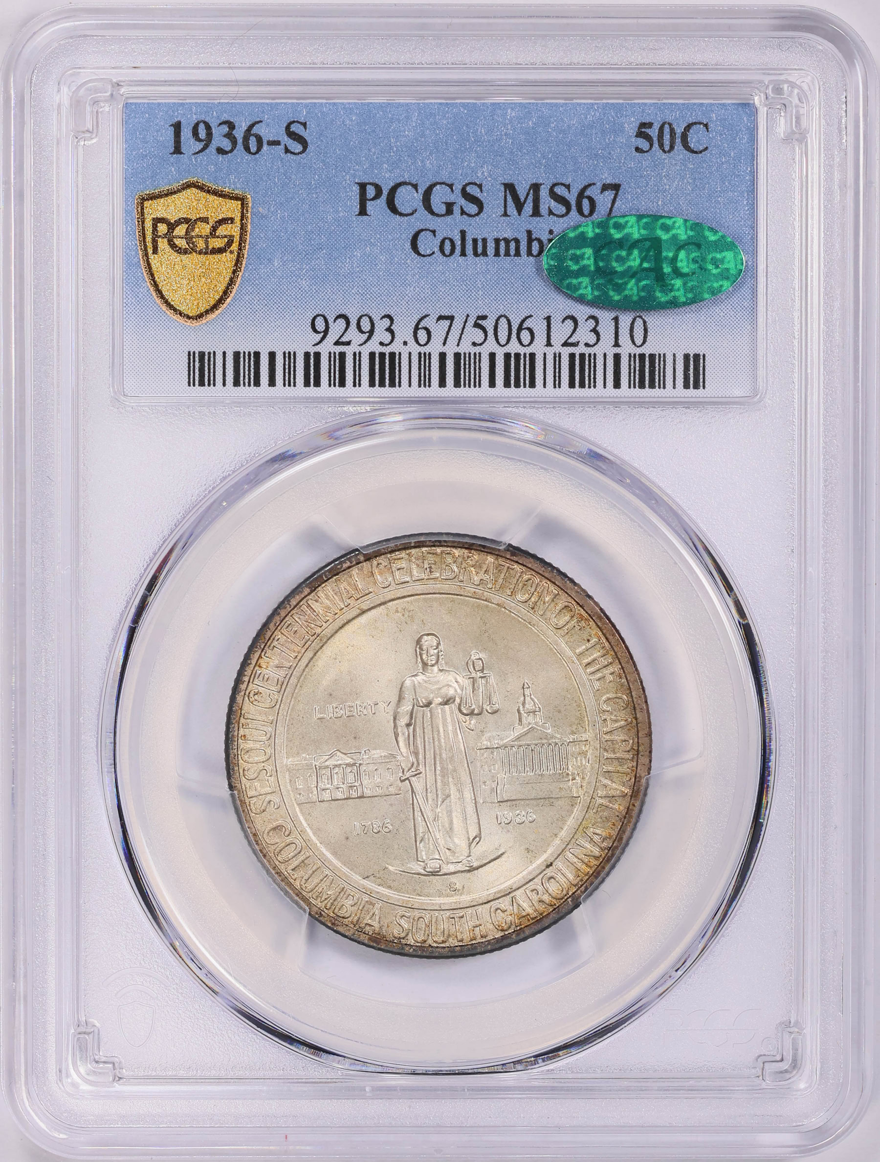 1936-S Columbia, South Carolina, Sesquicentennial Half Dollar PCGS MS ...