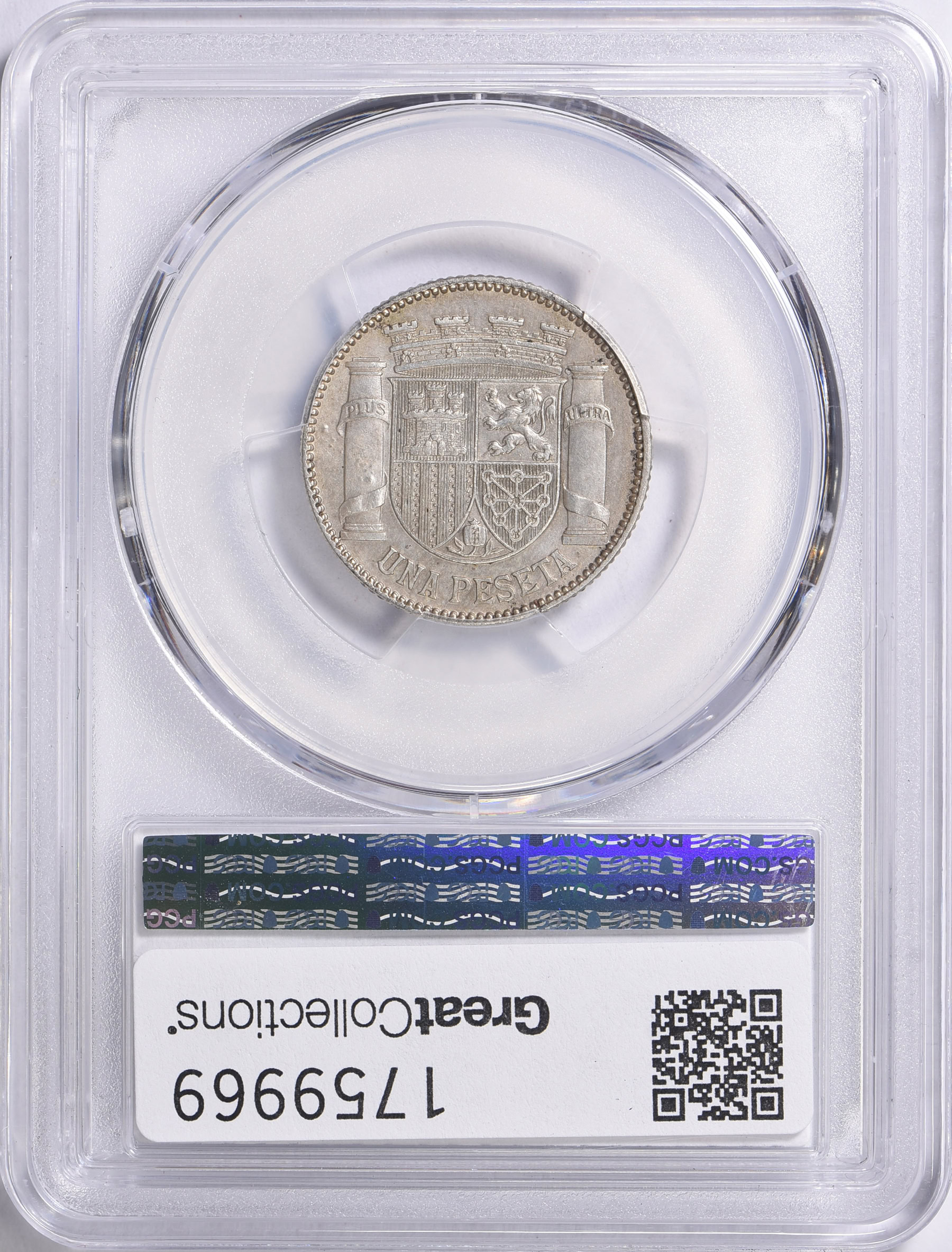 Spain 1933 (1934) Silver Peseta KM-750 PCGS Genuine AU Details (Item ...