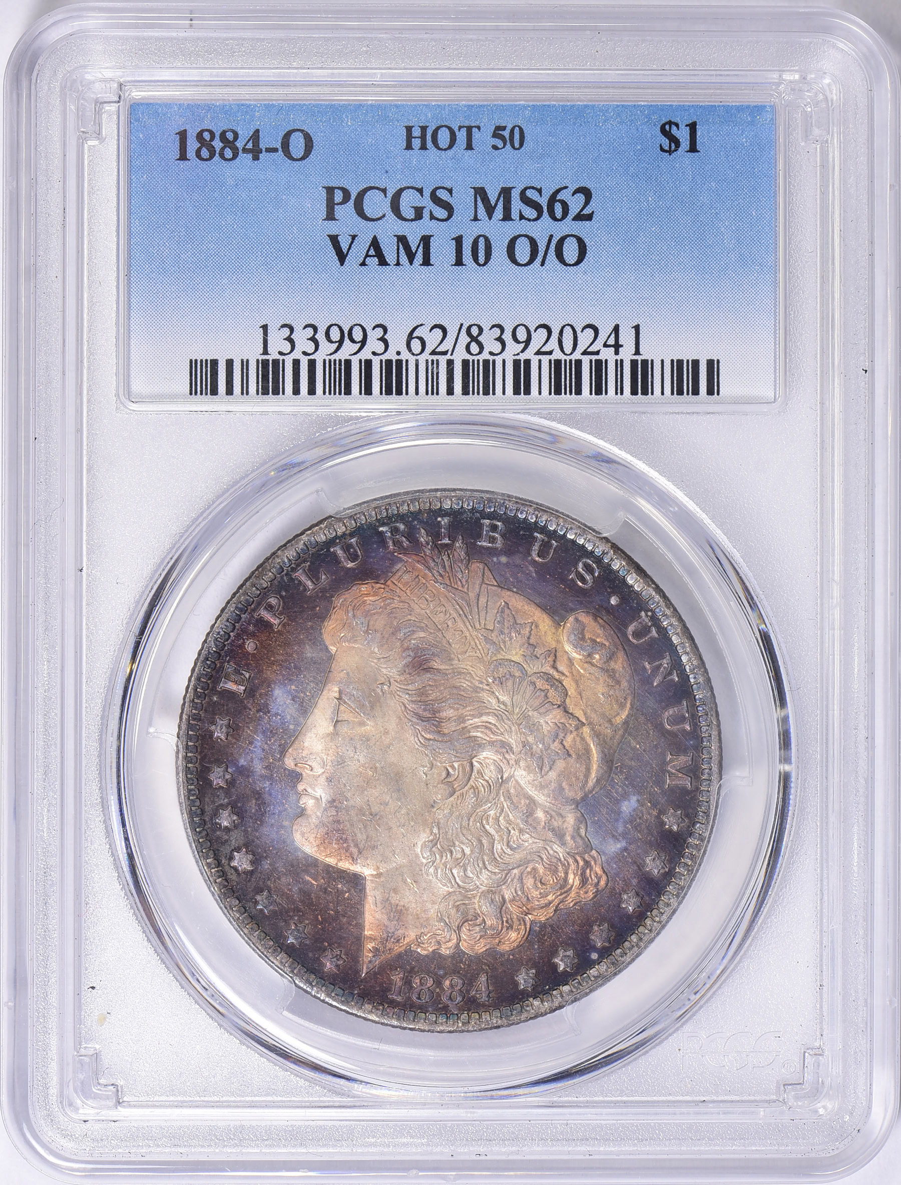 1884-O Morgan Silver Dollar O/O VAM-10 Hot 50 PCGS MS-62 (Toned) (Item 1759986 ...