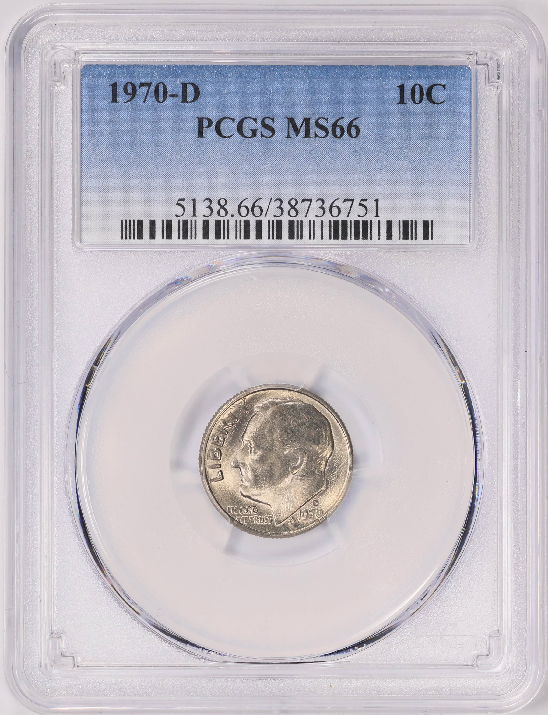 1970-D Roosevelt Dime PCGS MS-66 (Item 1760017) | GreatCollections Coin ...