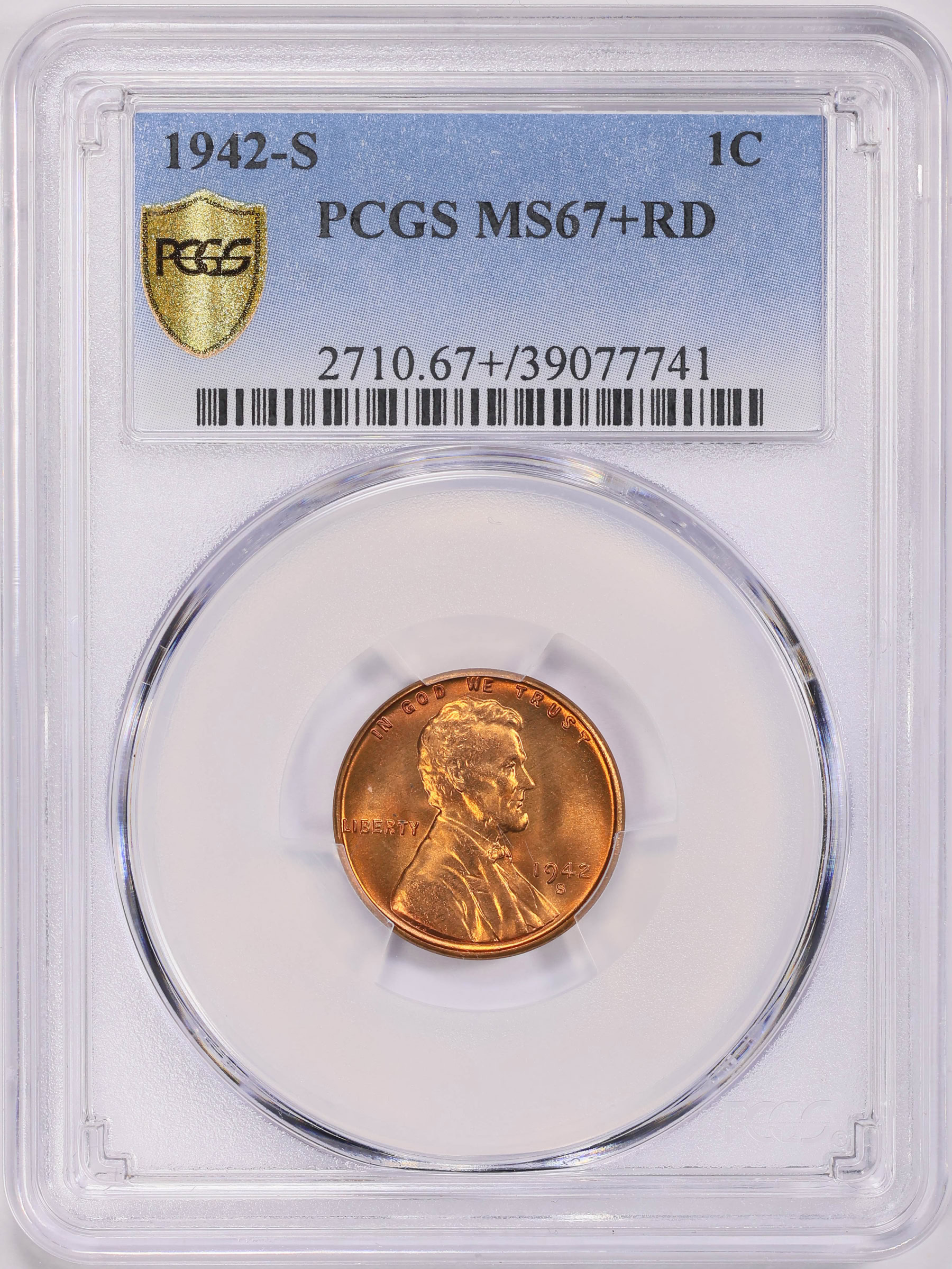 1942-S Lincoln Cent PCGS MS-67+ RD (Item 1760024) | GreatCollections Coin Auctions