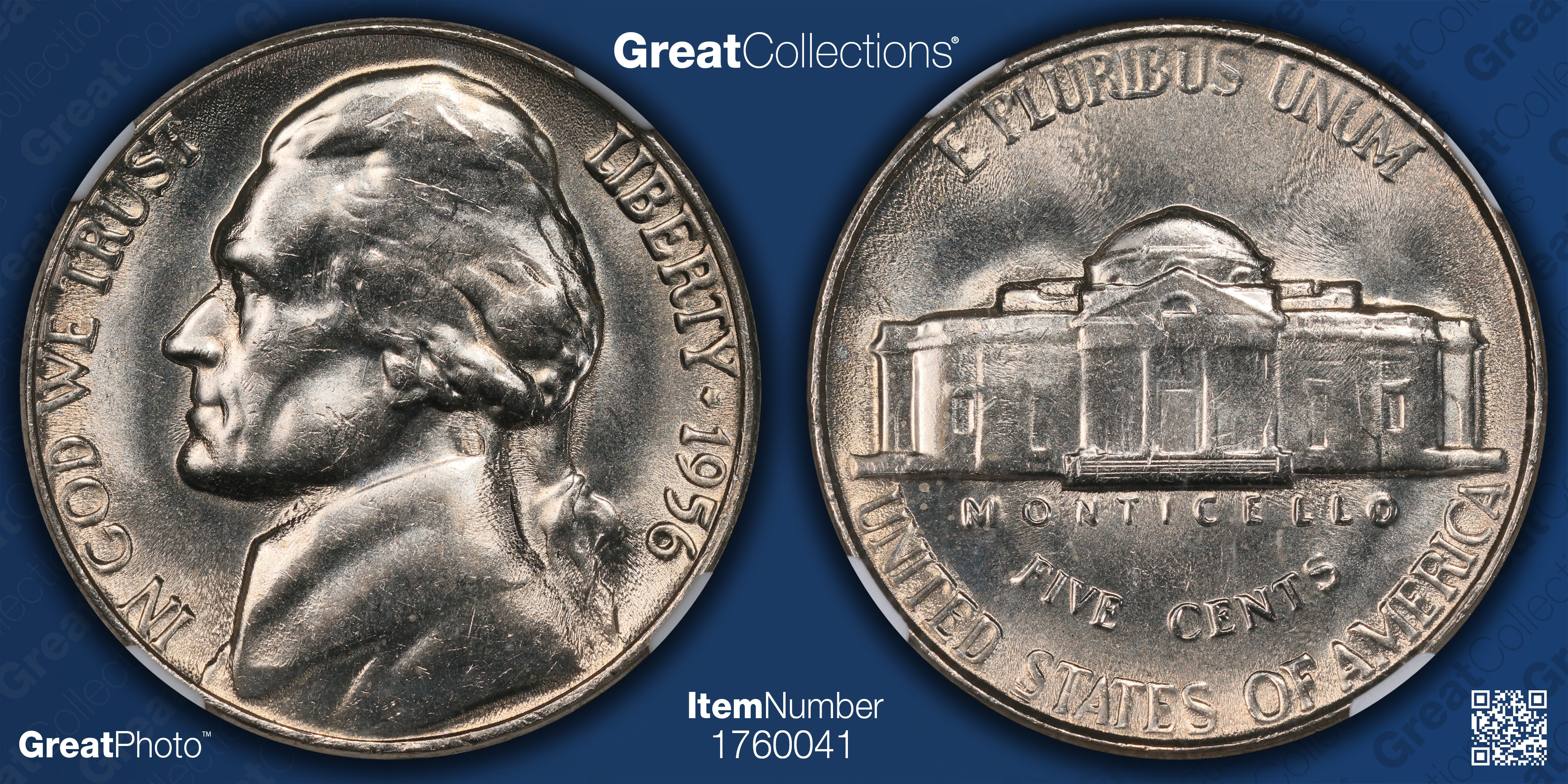 1956 Jefferson Nickel NGC MS-65 5FS (Item 1760041) | GreatCollections ...