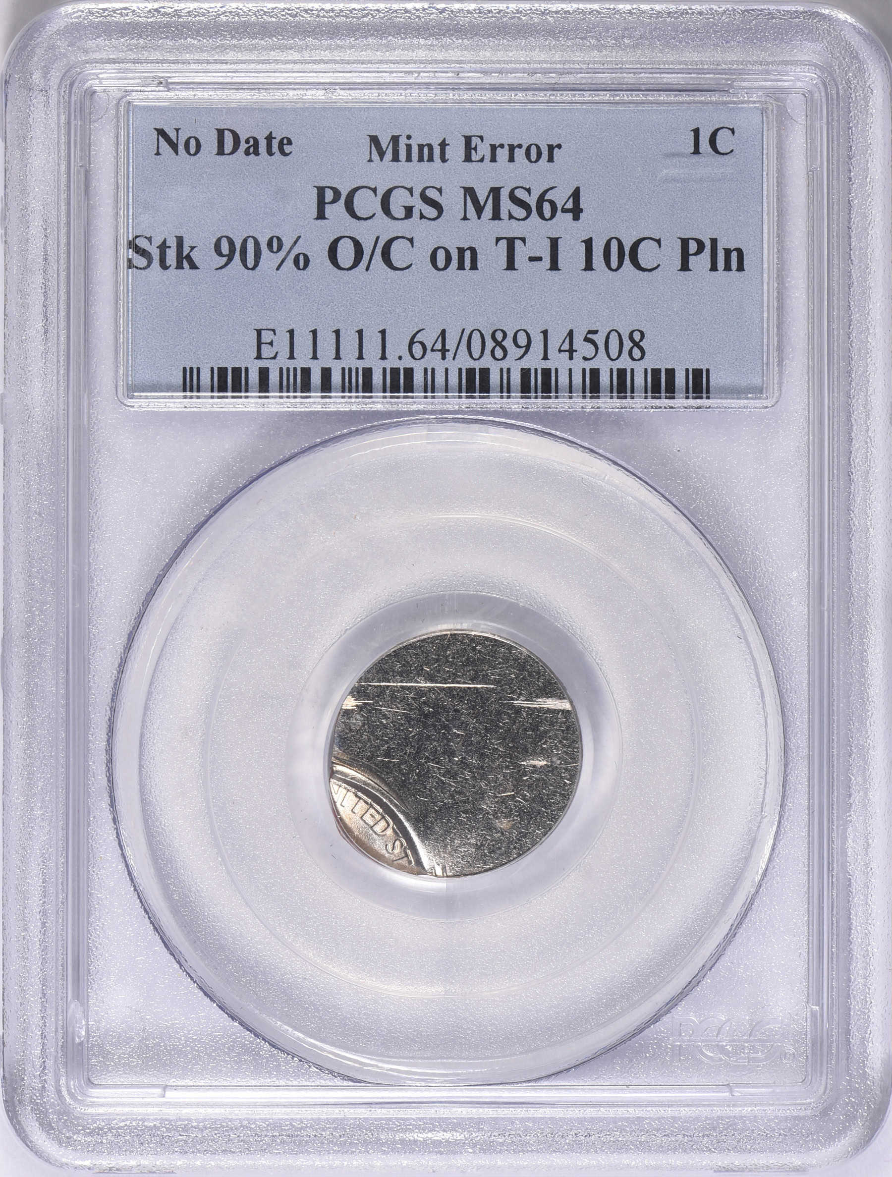 Mint Error ND Lincoln Cent Struck 90% Off Center on Type 1 10 Cent ...