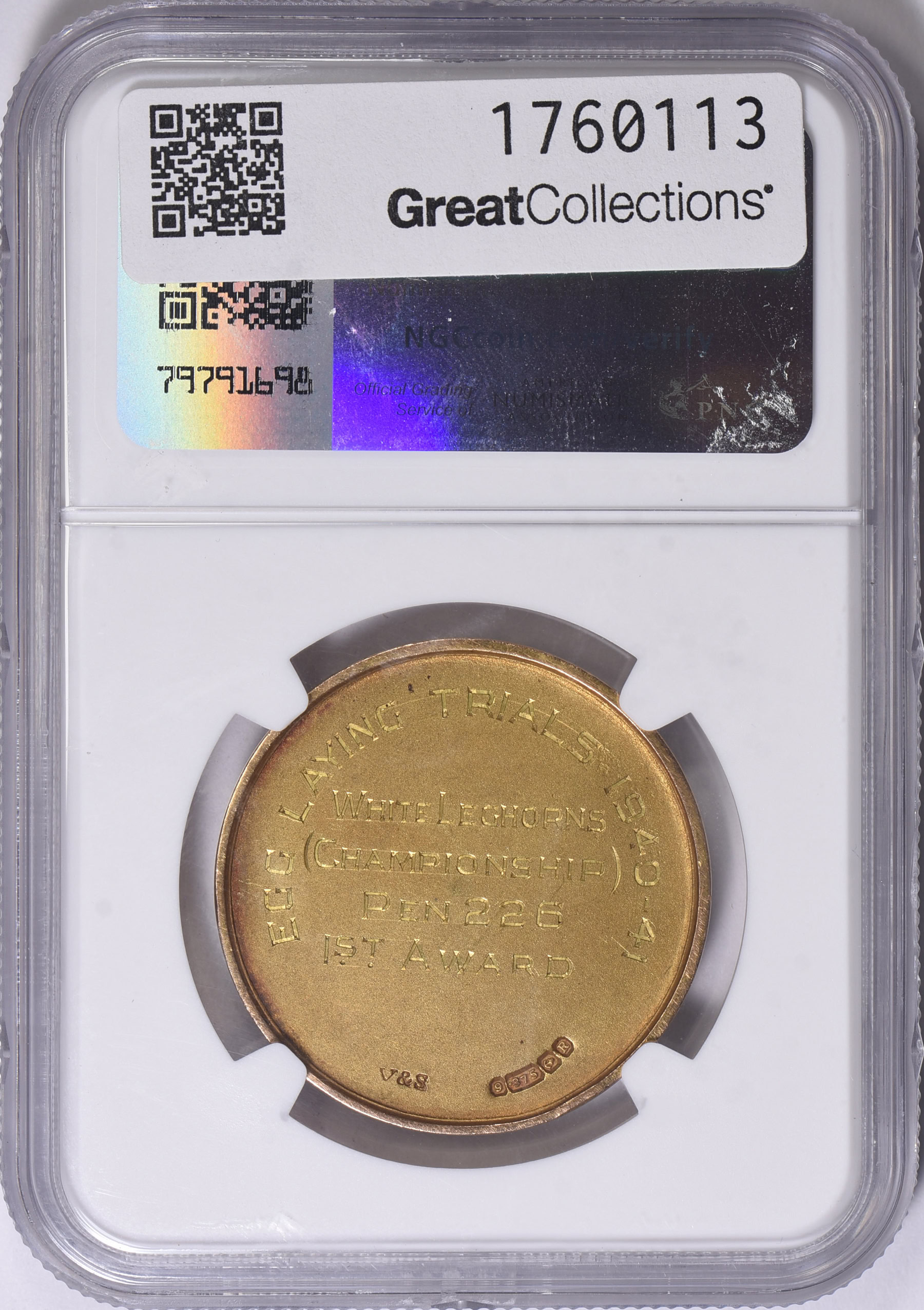 Great Britain 1940-41 Gold 32mm Harper Adams Agricultural College Egg ...