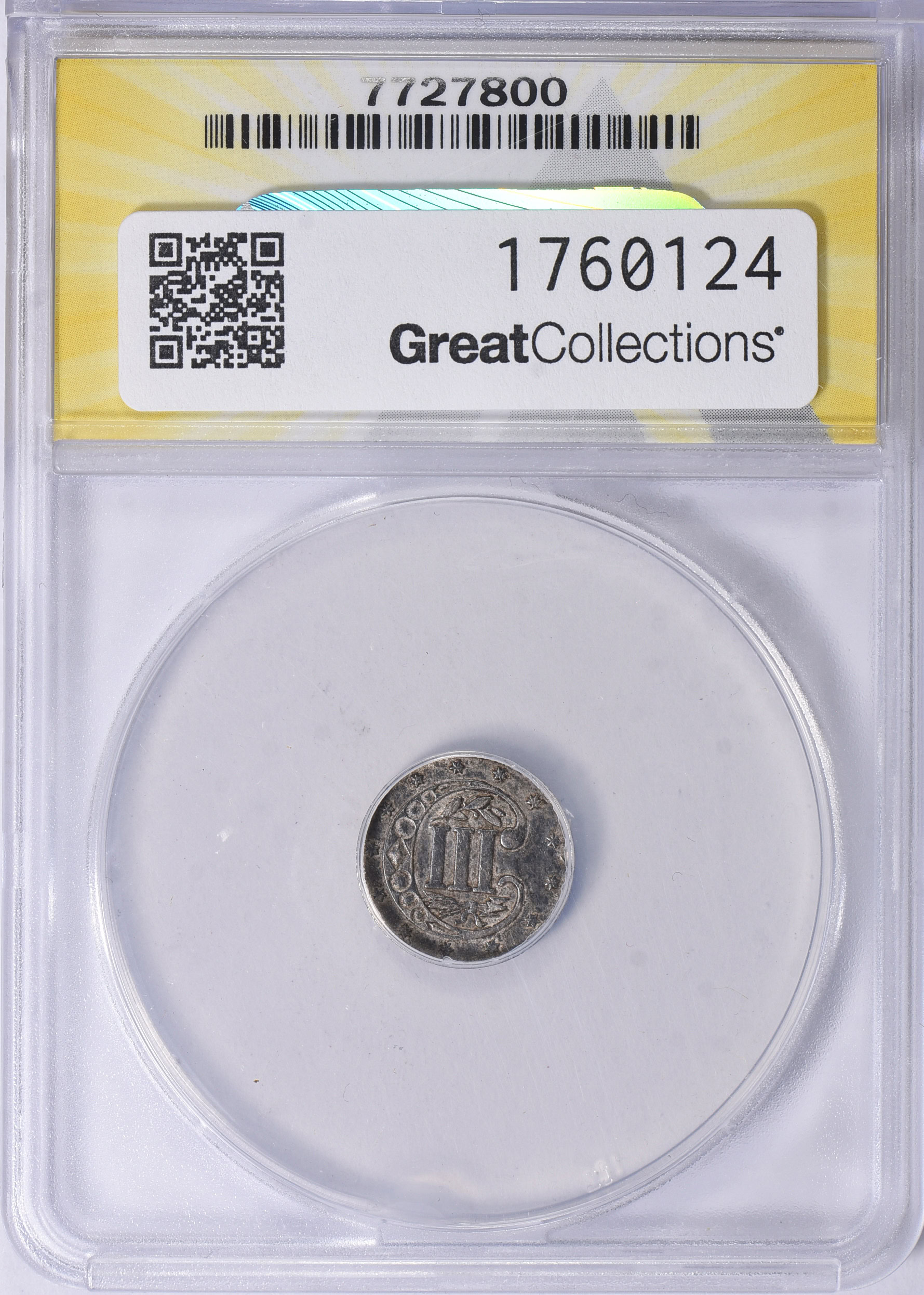 Mint Error 1861 Silver Three-Cent Piece Rotated Dies Struck on ...