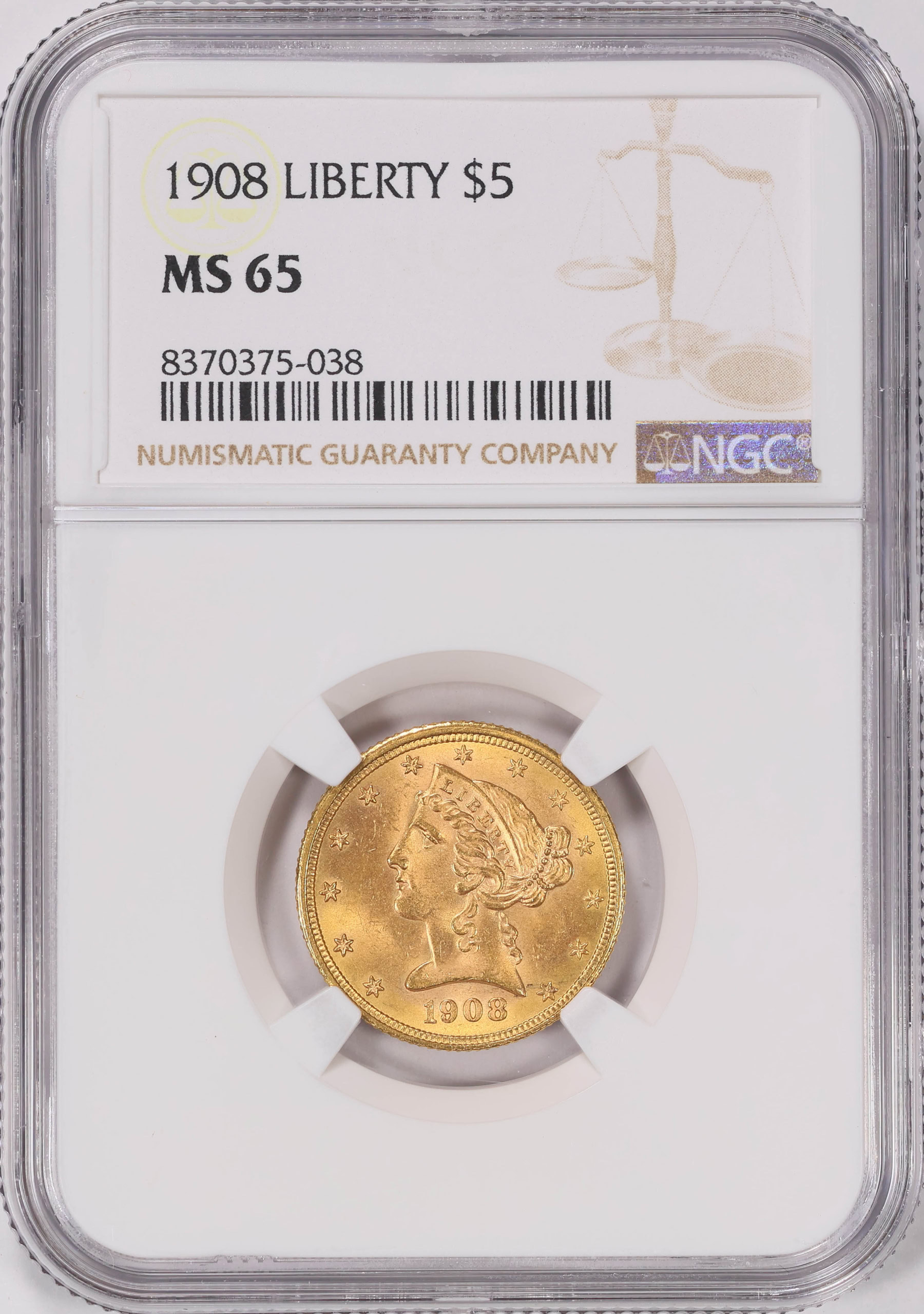1908 Liberty Gold Half Eagle NGC MS-65 (Item 1760174 ...