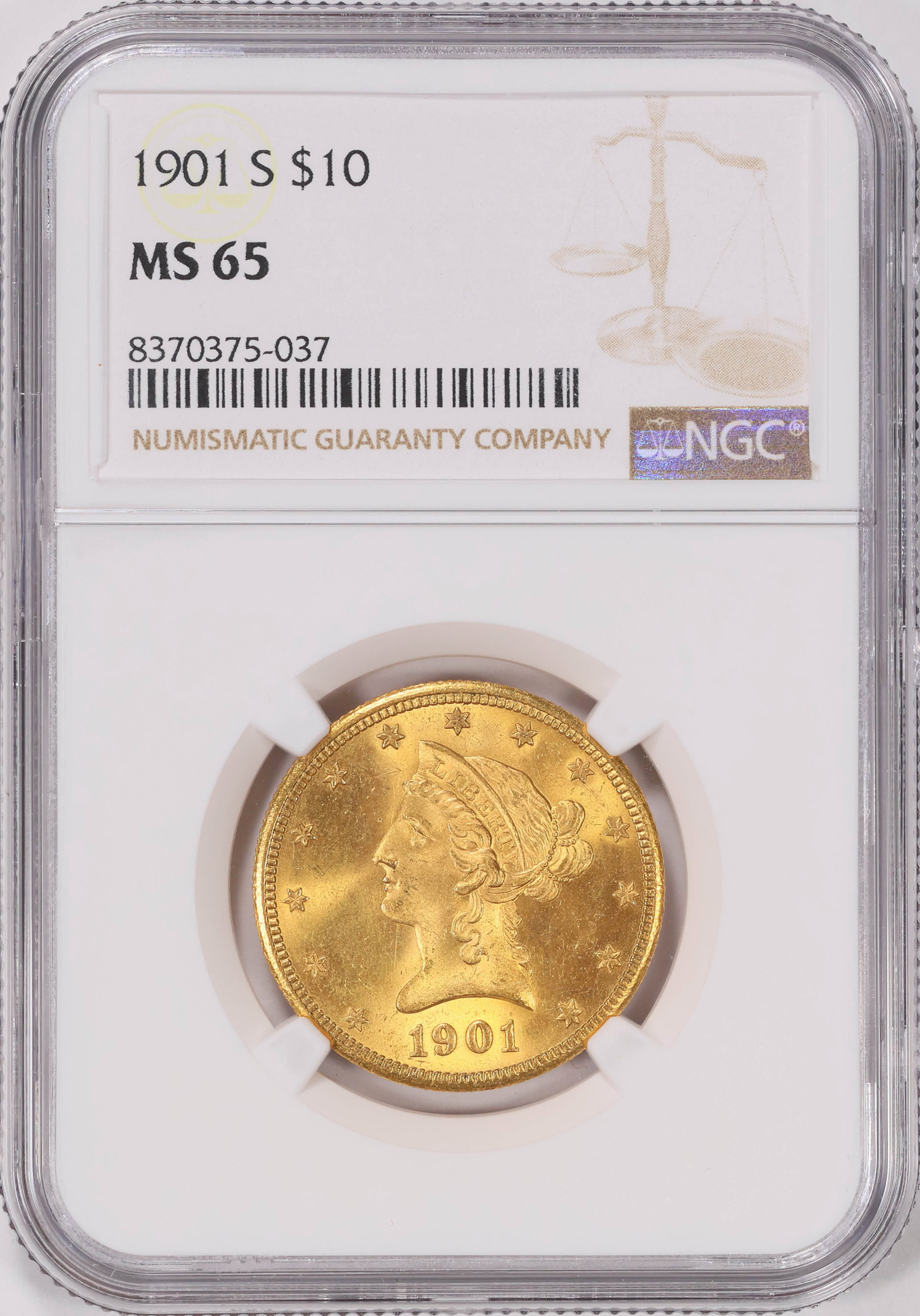1901-S Liberty Gold Eagle NGC MS-65 (Item 1760178) | GreatCollections Coin Auctions