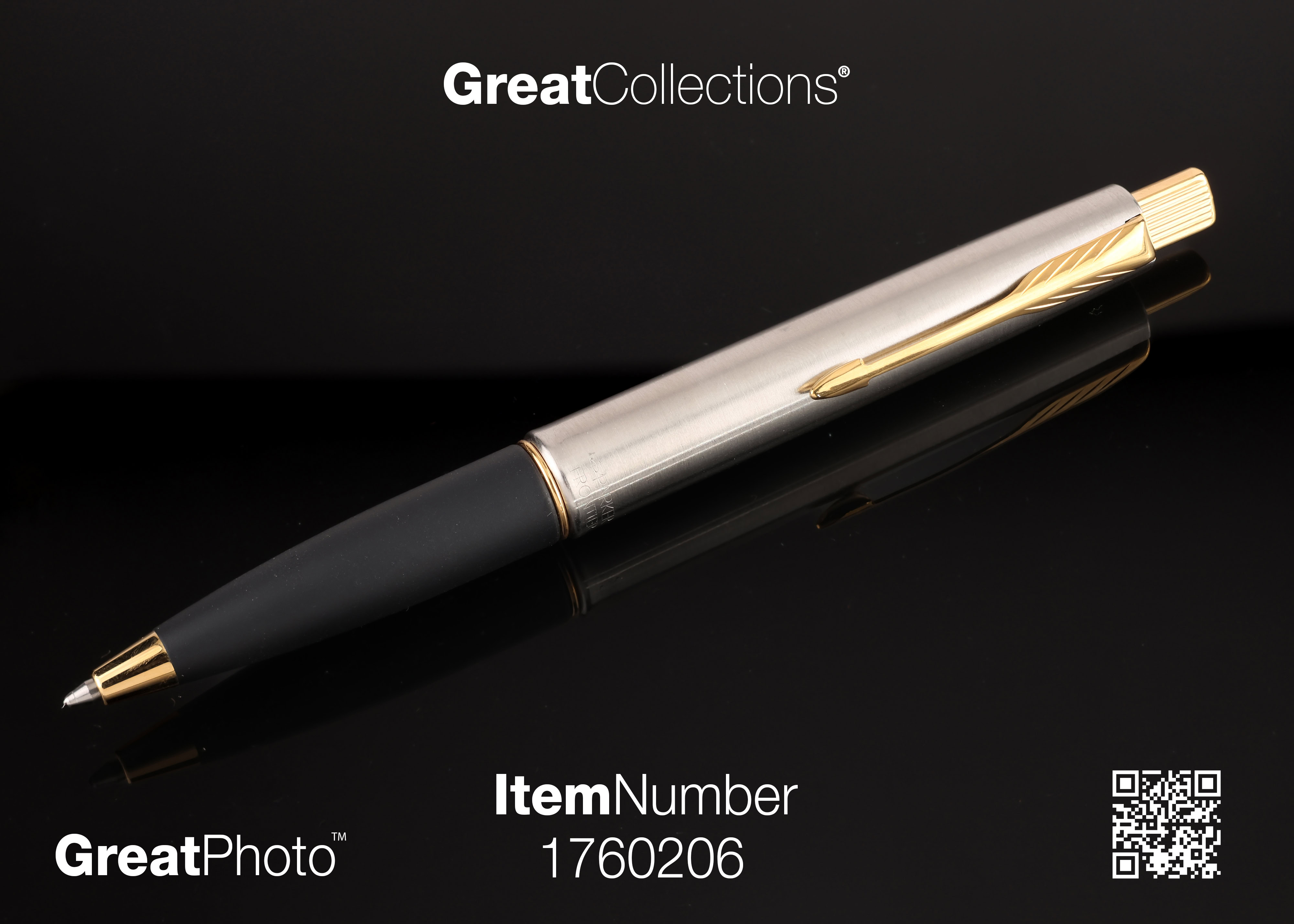 Parker Frontier Silver Barrel With Gold Accents and Black Rubber Grip Click Ball Point Pen in ...