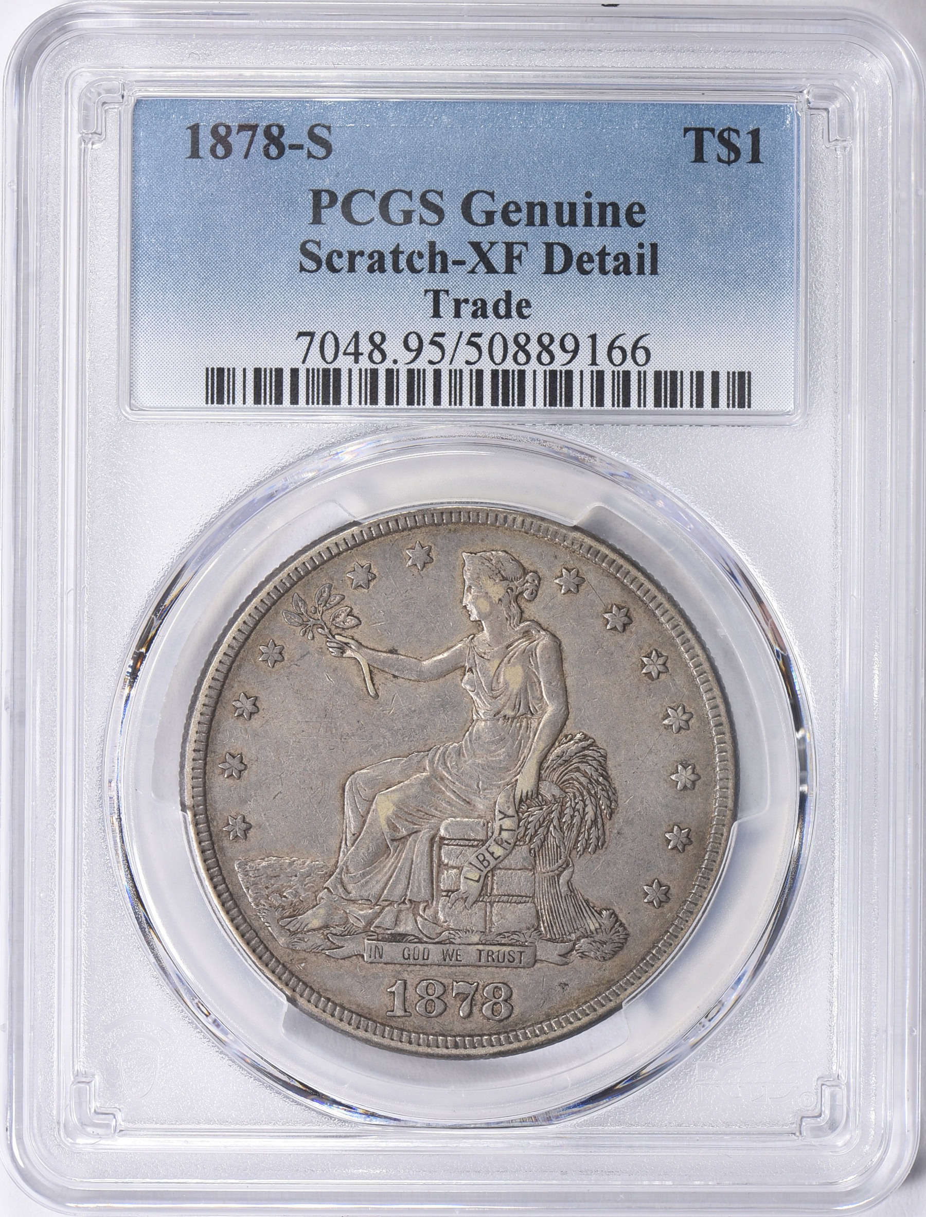 1878-S Trade Silver Dollar PCGS Genuine XF Details (Item 1760288) | GreatCollections Coin Auctions