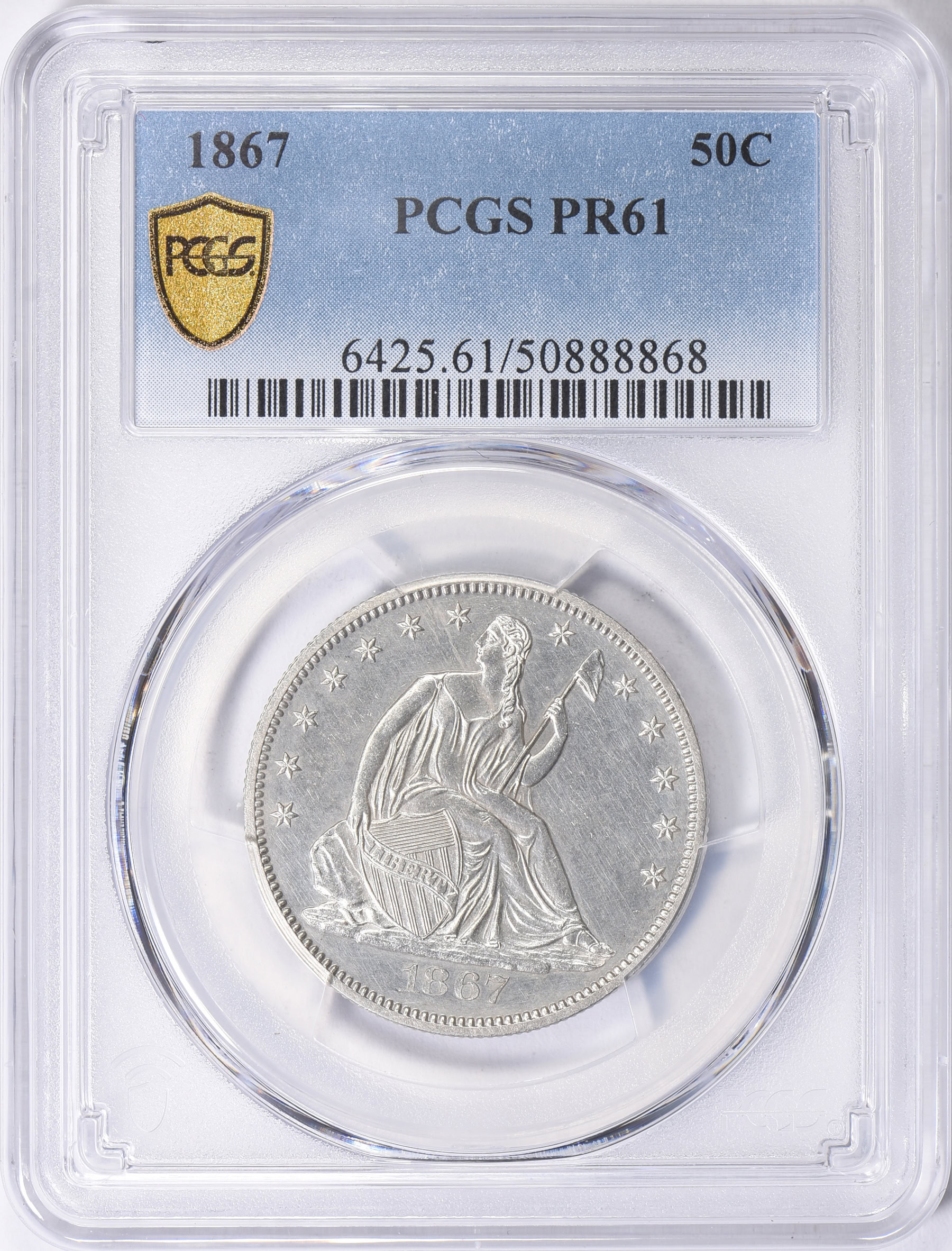 1867 Seated Liberty Half Dollar PCGS Proof-61 (Item 1760294) | GreatCollections Coin Auctions