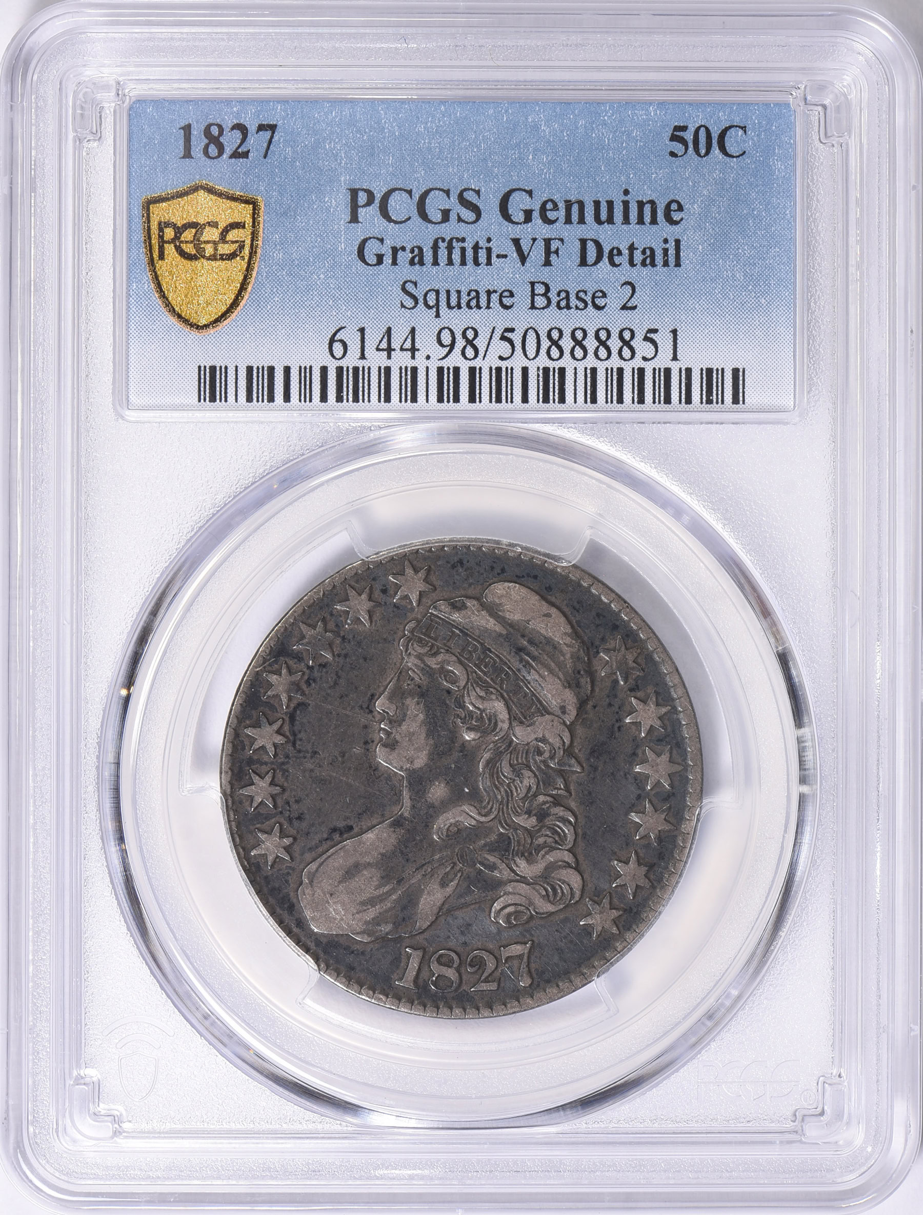 1827 Capped Bust Half Dollar Square Base 2 PCGS Genuine VF Details (Item 1760309 ...