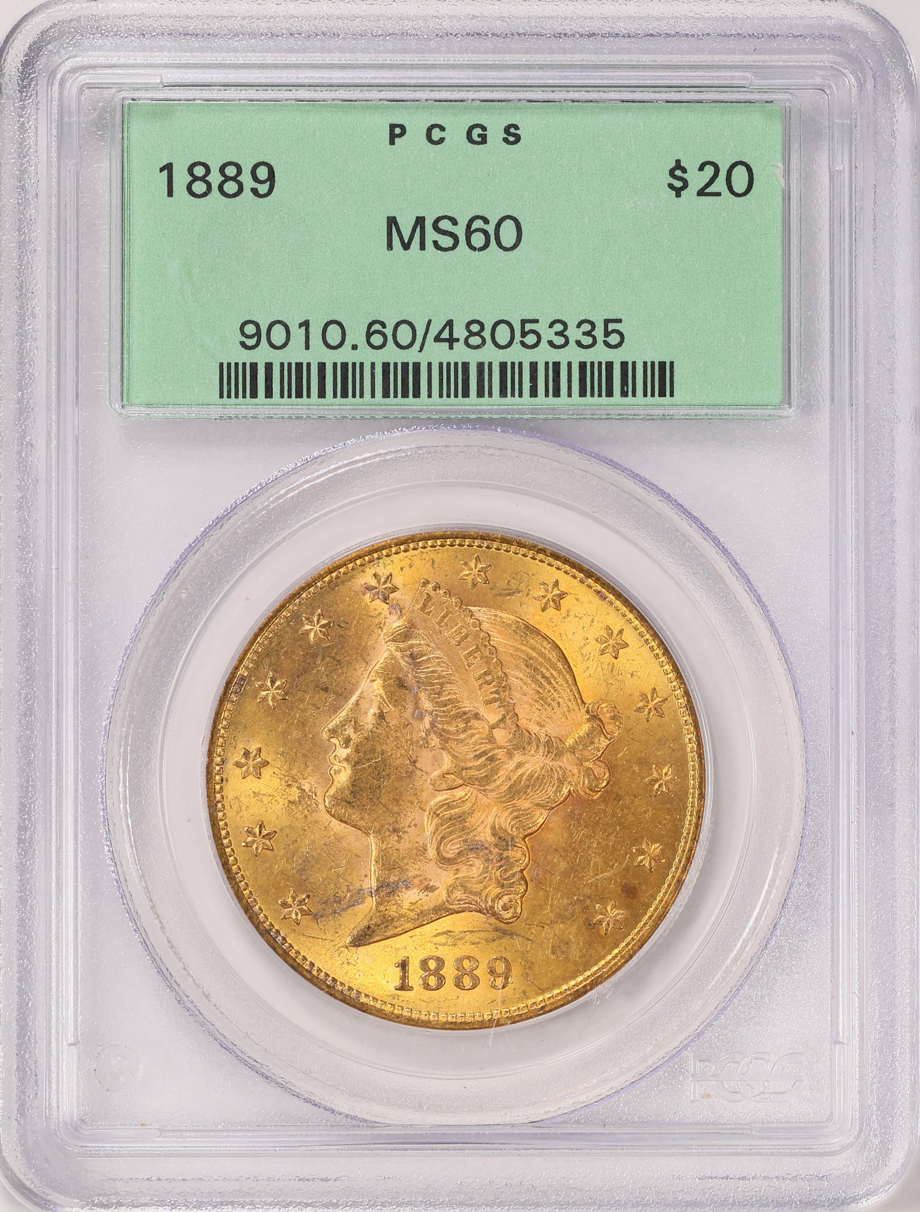 1889 Liberty Gold Double Eagle PCGS MS-60 OGH (Item 1760317) | GreatCollections Coin Auctions