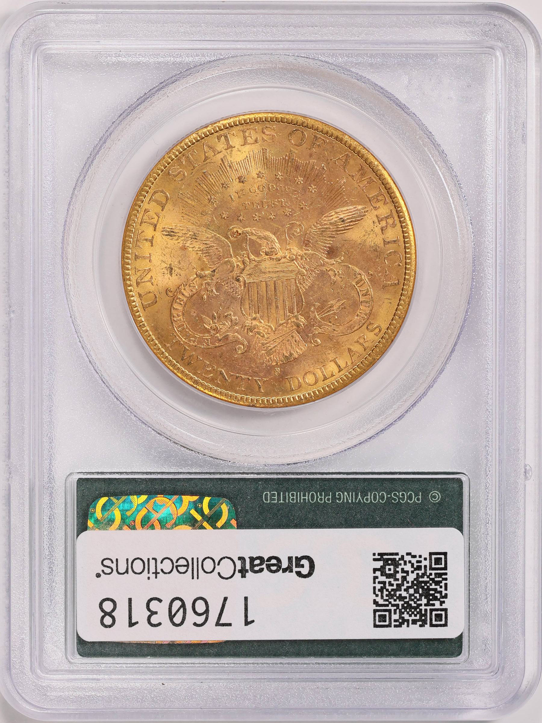 1882-S Liberty Gold Double Eagle PCGS MS-60 OGH (Item 1760318) | GreatCollections Coin Auctions