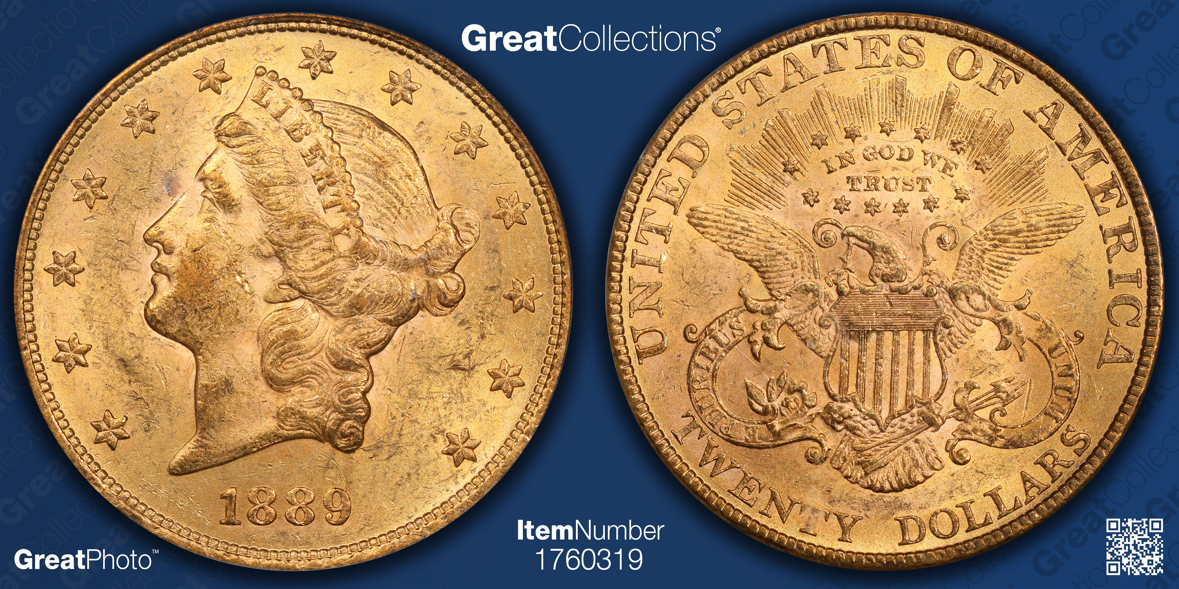 1889 Liberty Gold Double Eagle PCGS MS-60 OGH (Item 1760319 ...