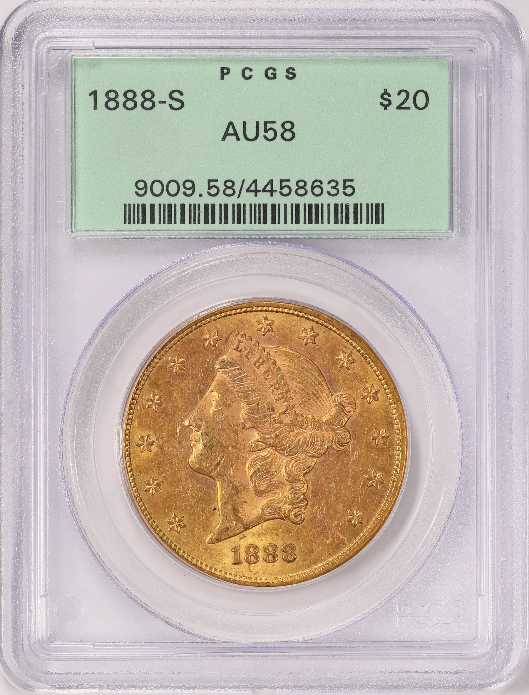1888-S Liberty Gold Double Eagle PCGS AU-58 OGH (Item 1760323) | GreatCollections Coin Auctions