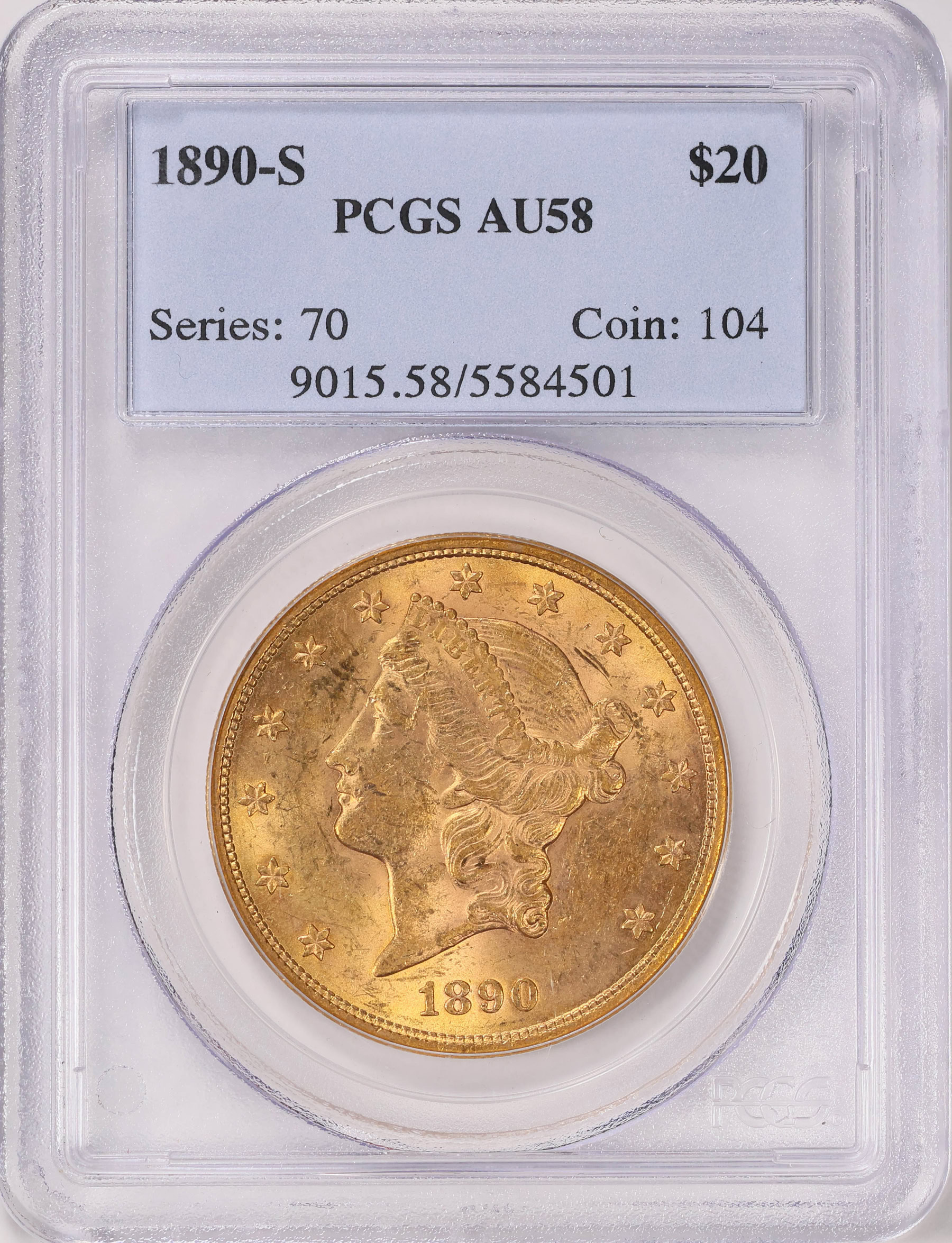 1890-S Liberty Gold Double Eagle PCGS AU-58 (Item 1760344 ...