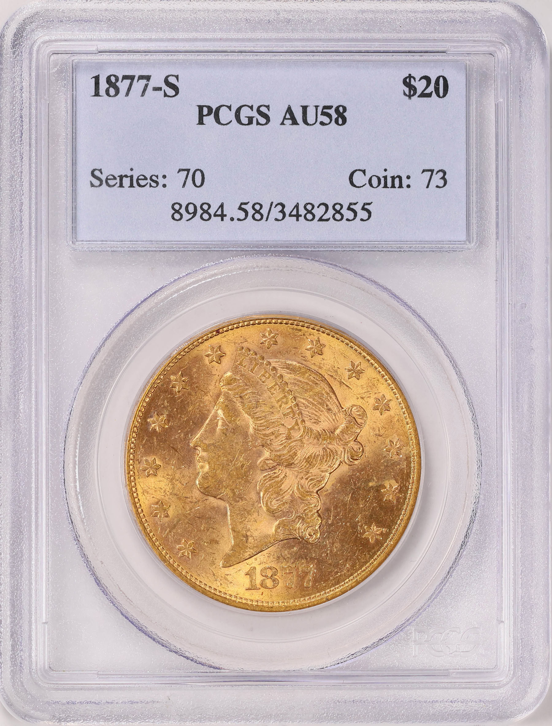 1877-S Liberty Gold Double Eagle PCGS AU-58 (Item 1760348 ...