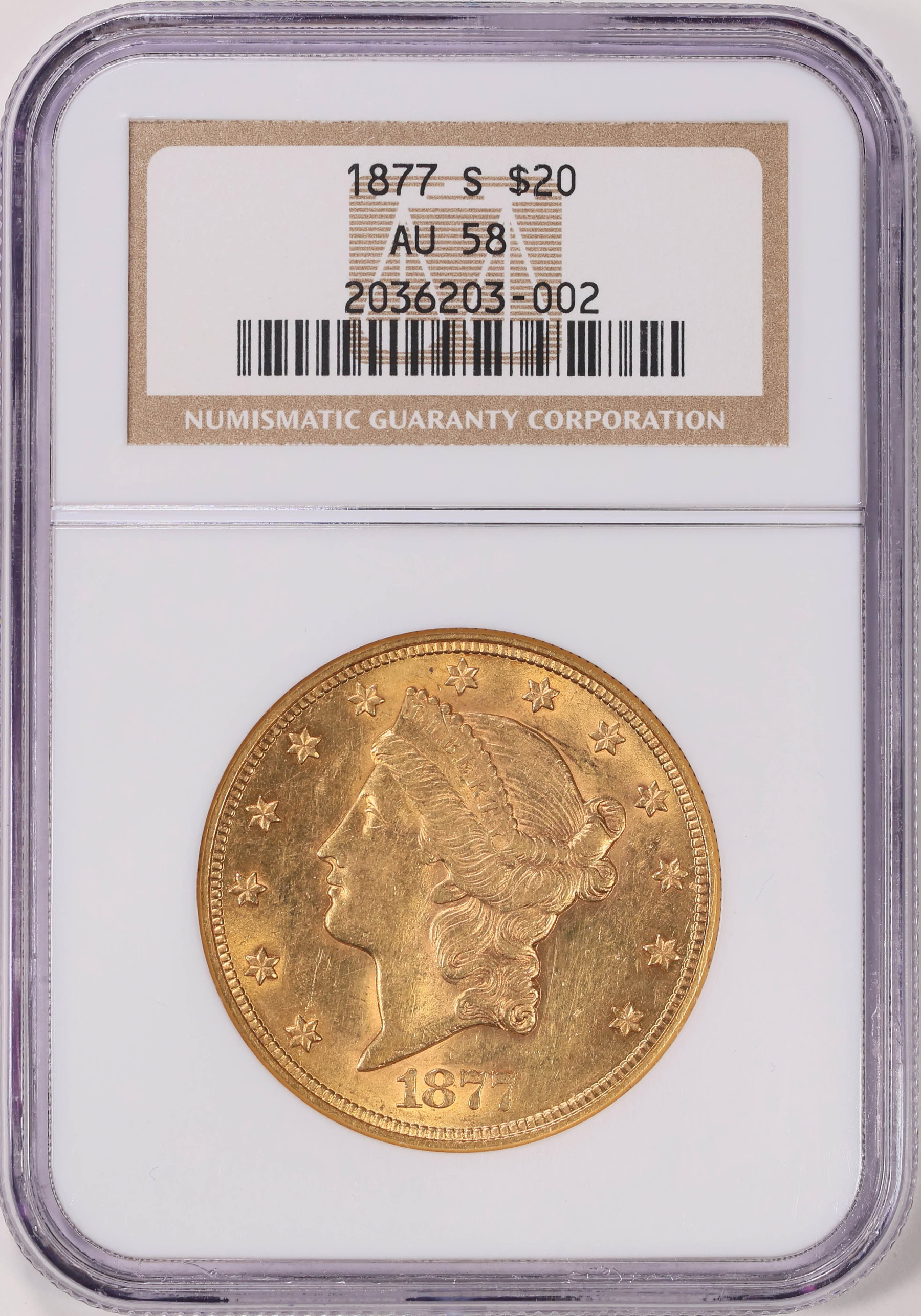 1877-S Liberty Gold Double Eagle NGC AU-58 (Item 1760354 ...