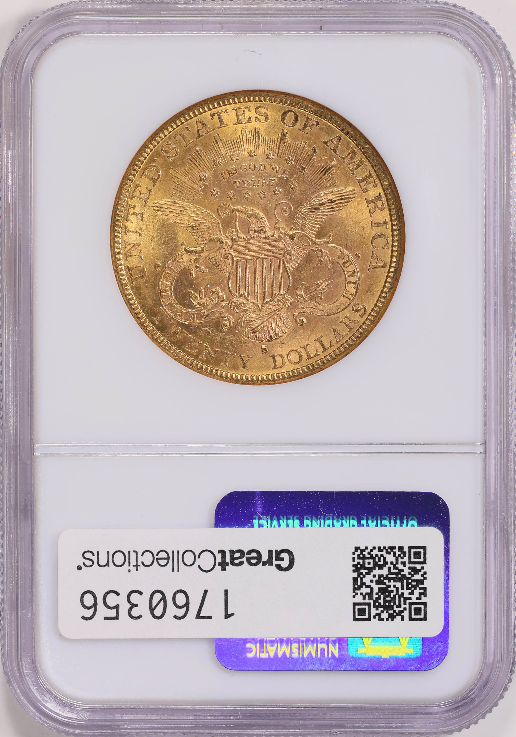 1889-S Liberty Gold Double Eagle NGC MS-60 (Item 1760356) | GreatCollections Coin Auctions