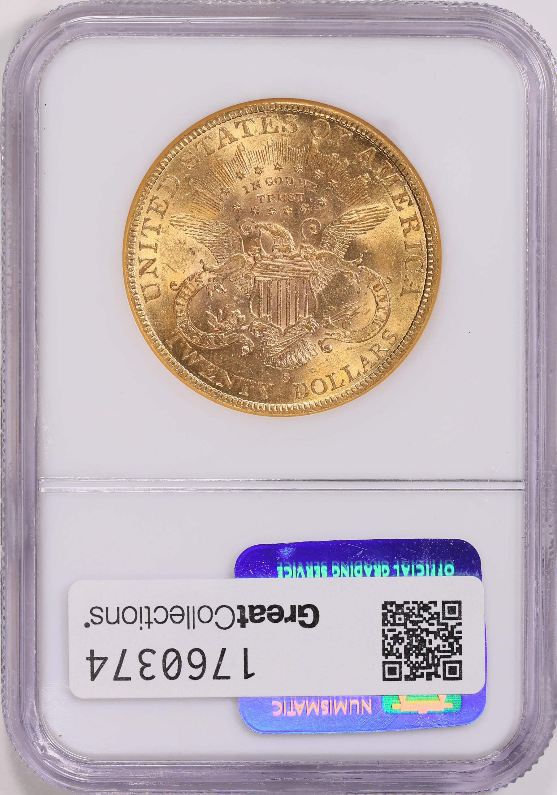 1889-S Liberty Gold Double Eagle NGC AU-58 (Item 1760374) | GreatCollections Coin Auctions