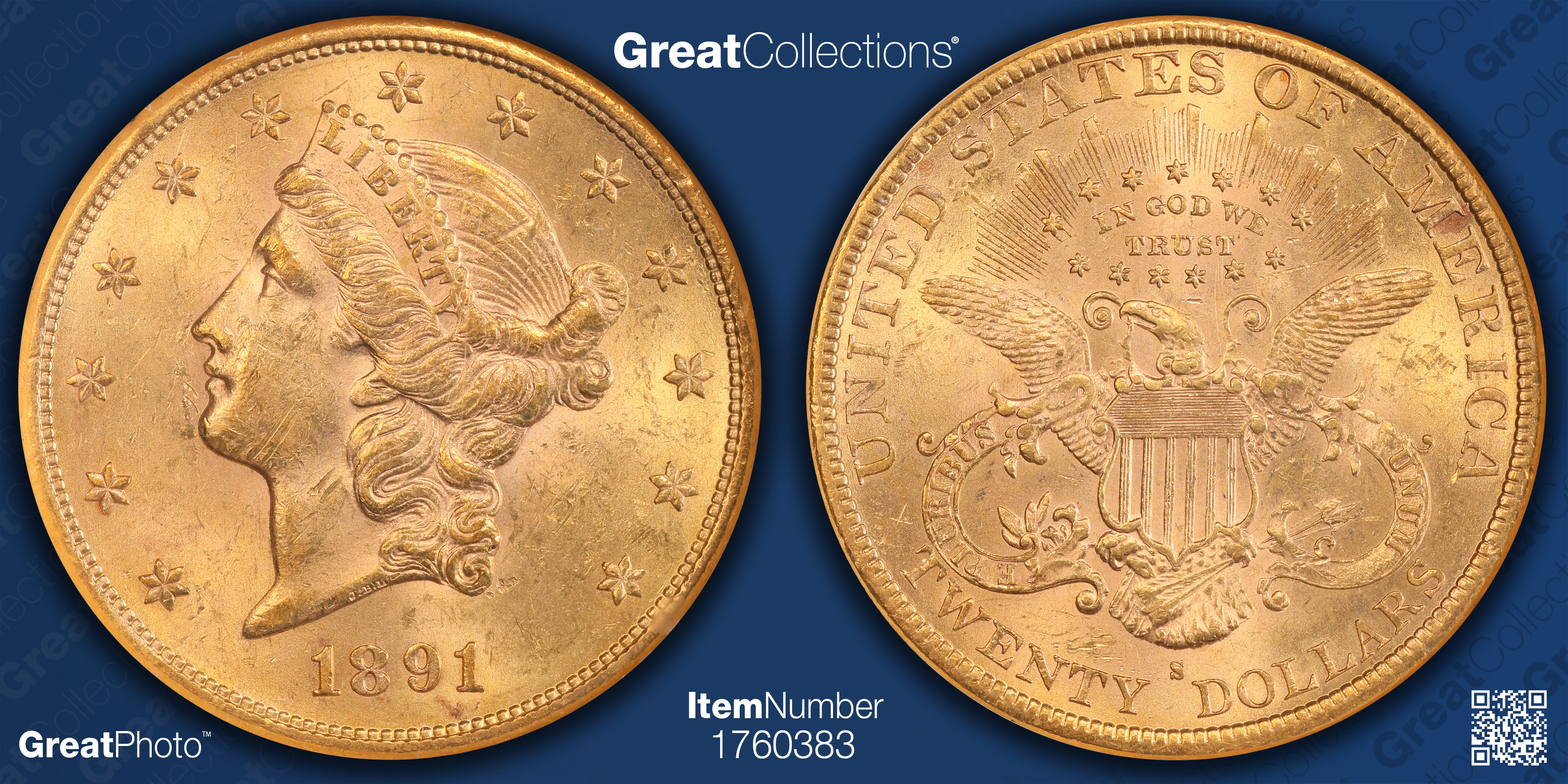1891-S Liberty Gold Double Eagle NGC MS-61 (Item 1760383 ...
