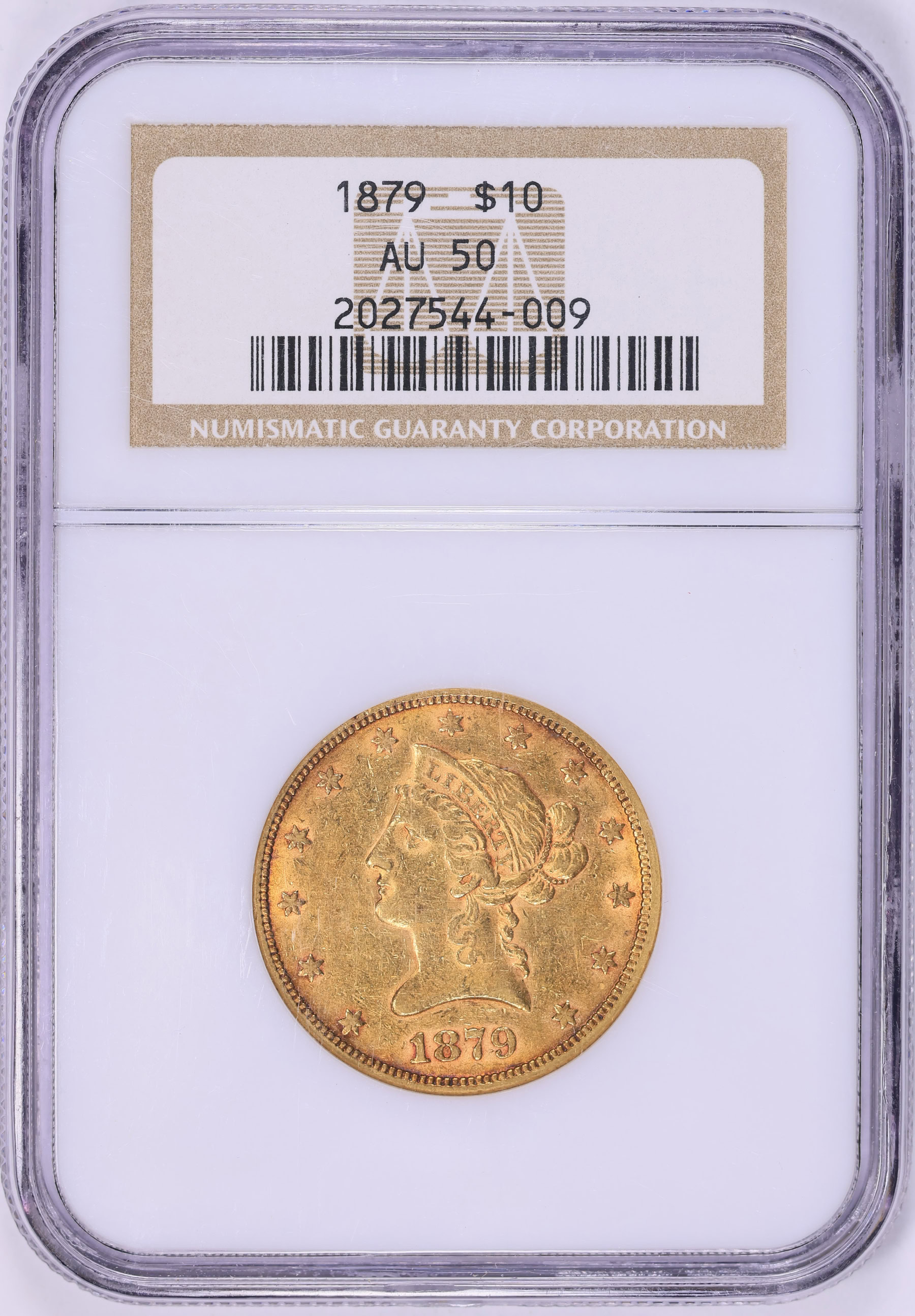 1879 Liberty Gold Eagle NGC AU-50 (Item 1760388) | GreatCollections ...