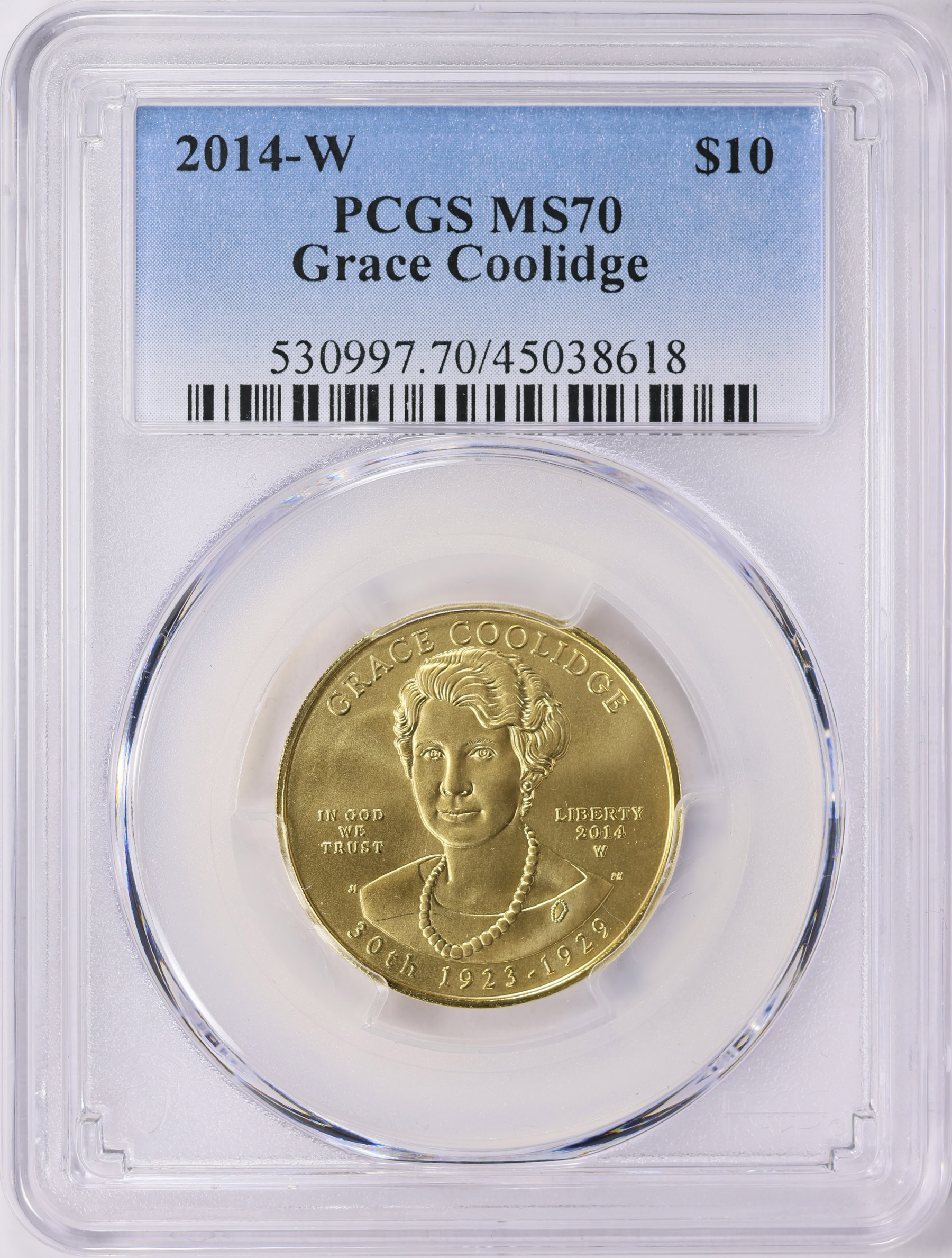 2014-W First Spouse $10 Gold Grace Coolidge PCGS MS-70 (Item 1760427 ...