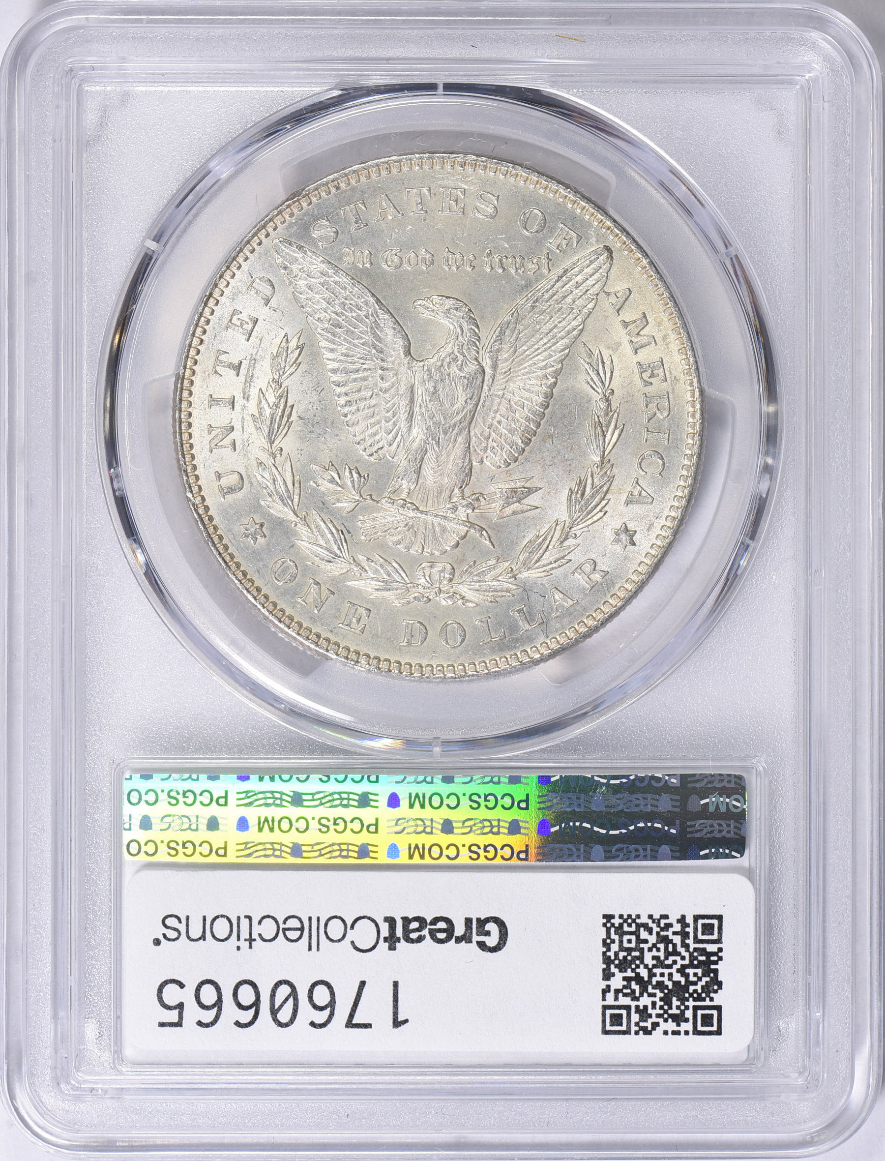 1878 Morgan Silver Dollar 7 Tailfeathers, Reverse of 1878 PCGS Genuine ...