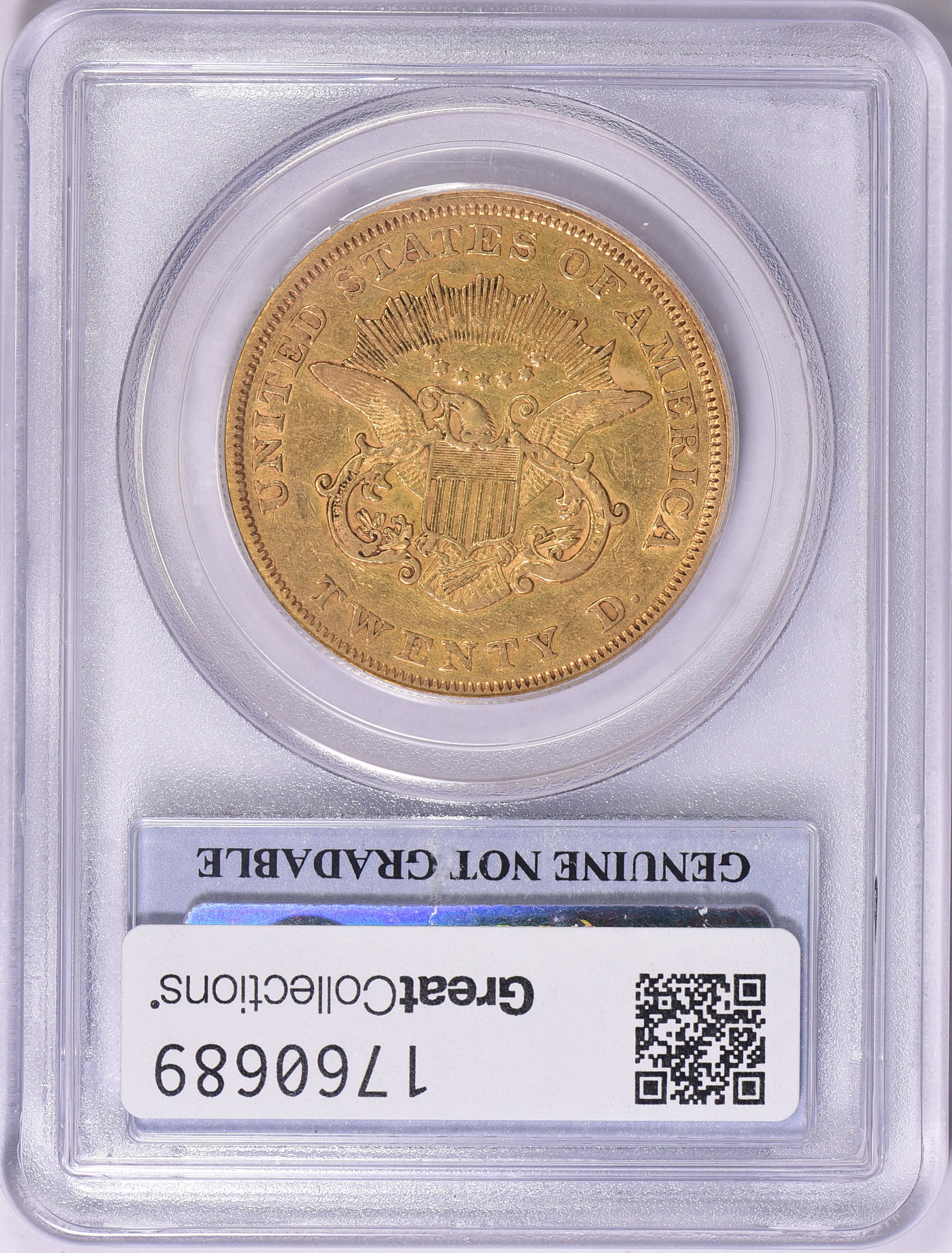 1858 Liberty Gold Double Eagle PCGS Genuine (Item 1760689 ...