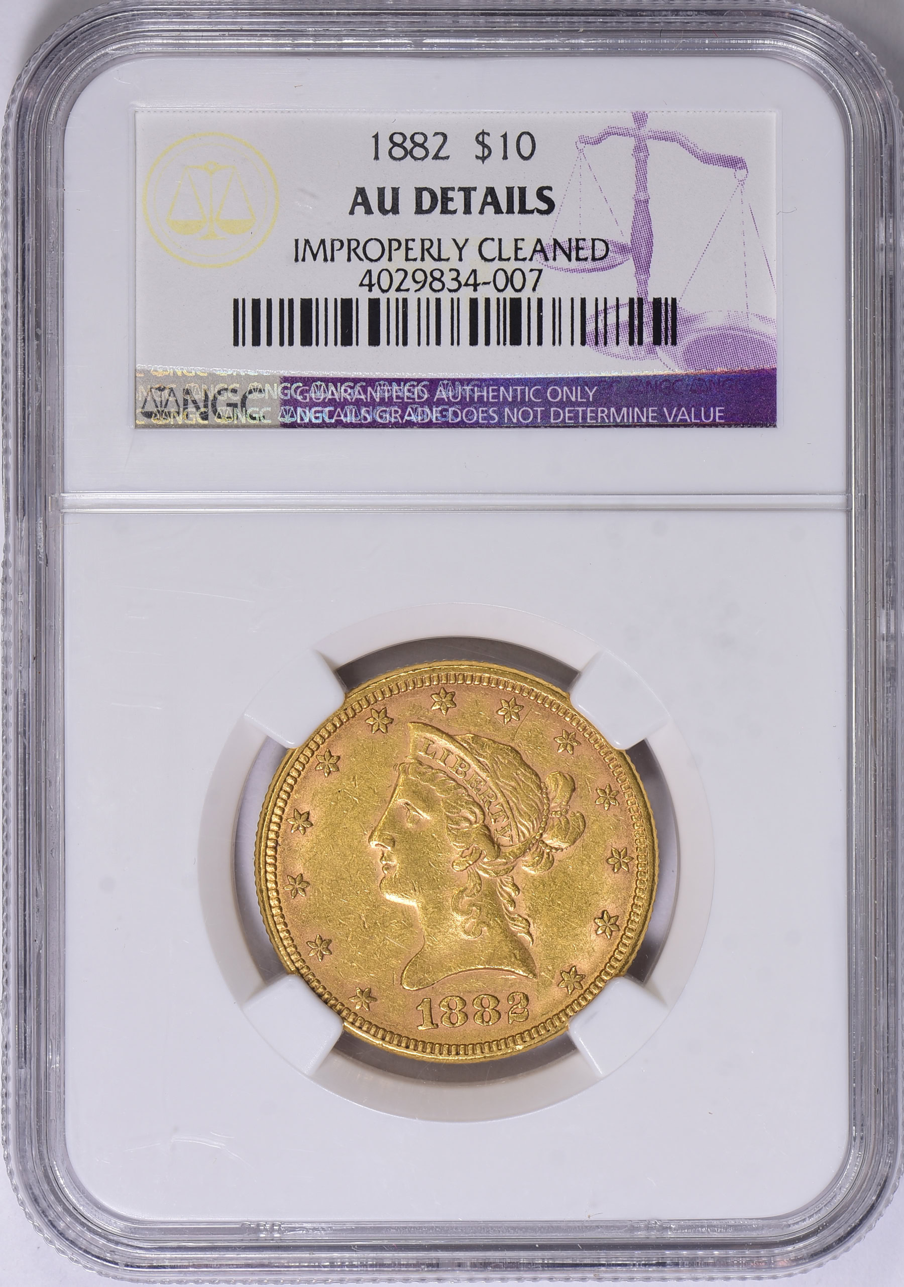 1882 Liberty Gold Eagle NGC AU Details (Item 1760690 ...
