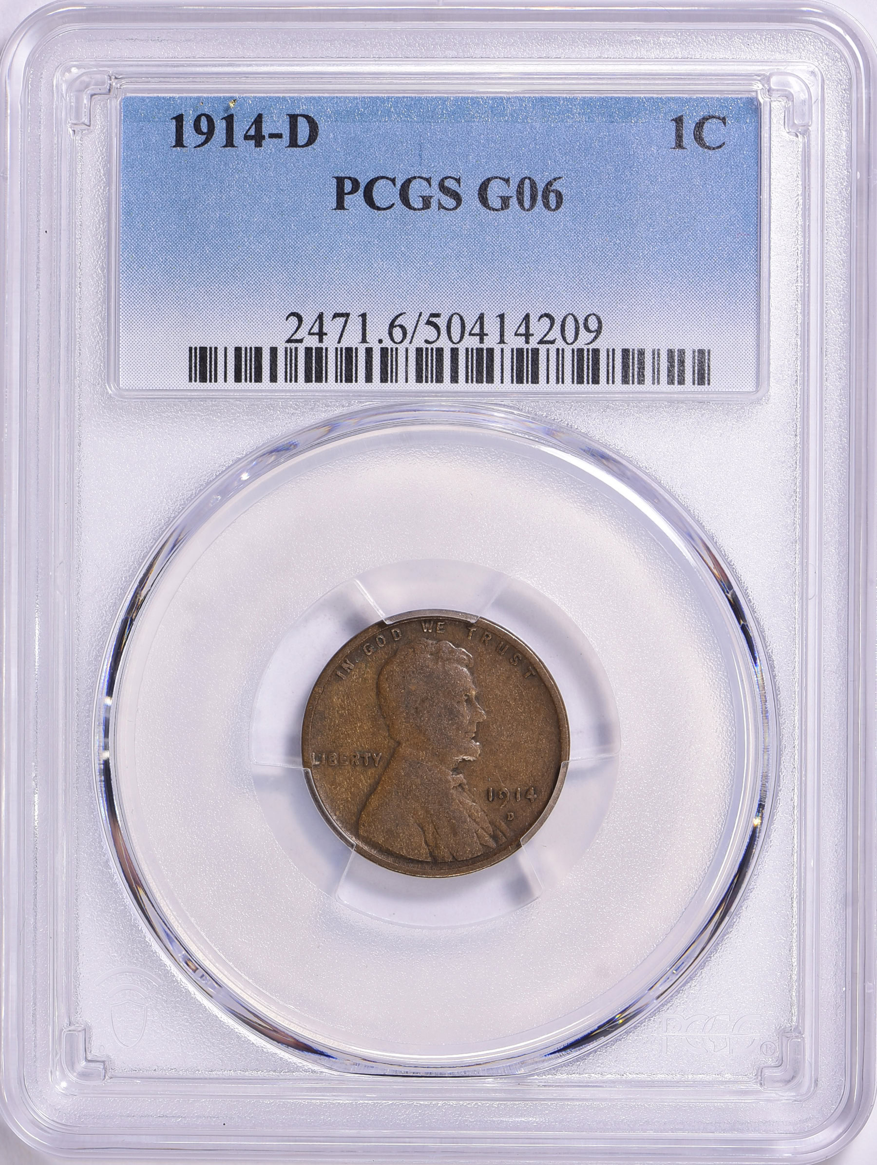 1914-D Lincoln Cent PCGS G-06 BN (Item 1760714) | GreatCollections Coin ...