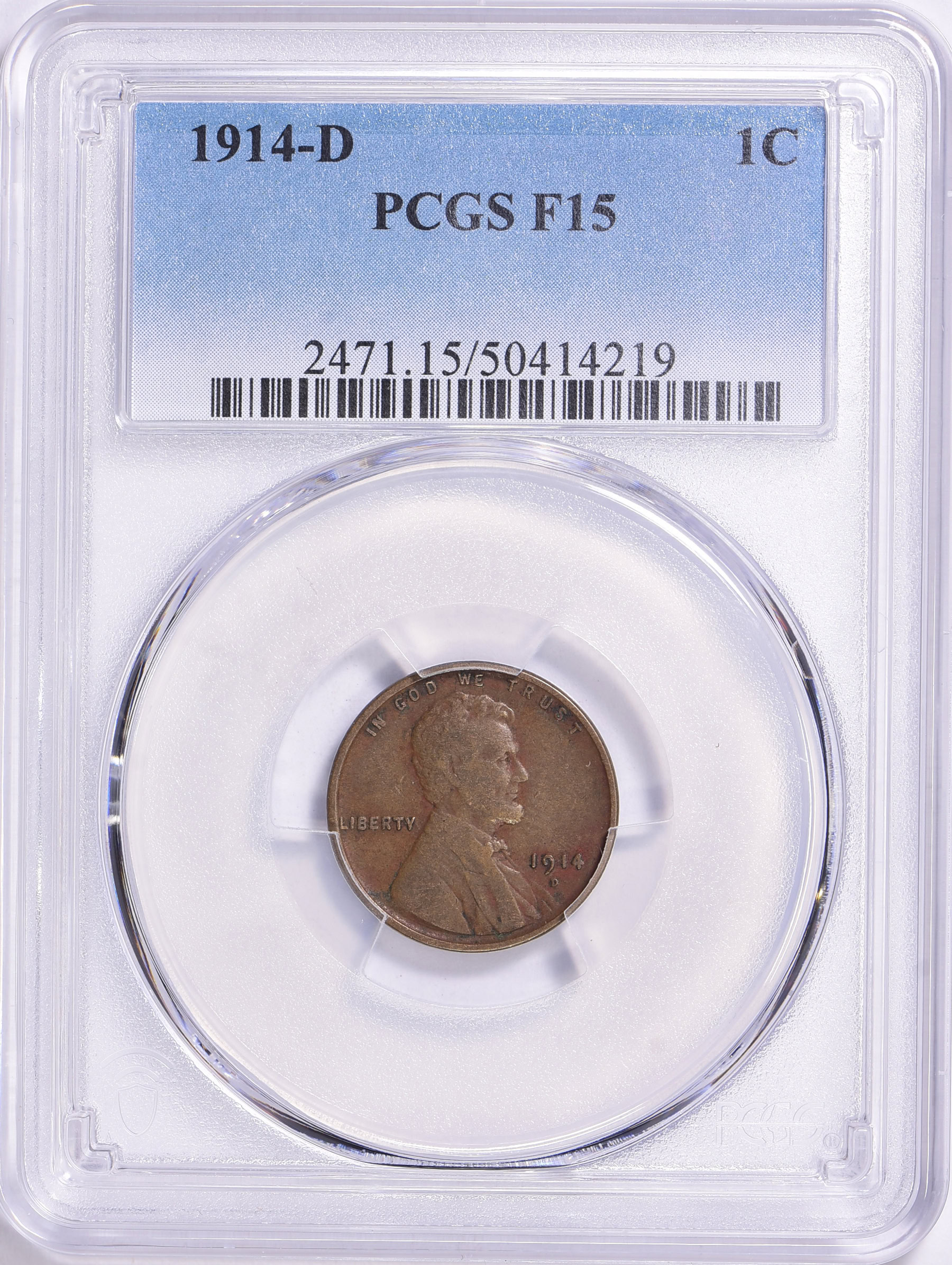 1914-D Lincoln Cent PCGS F-15 BN (Item 1760715) | GreatCollections Coin ...
