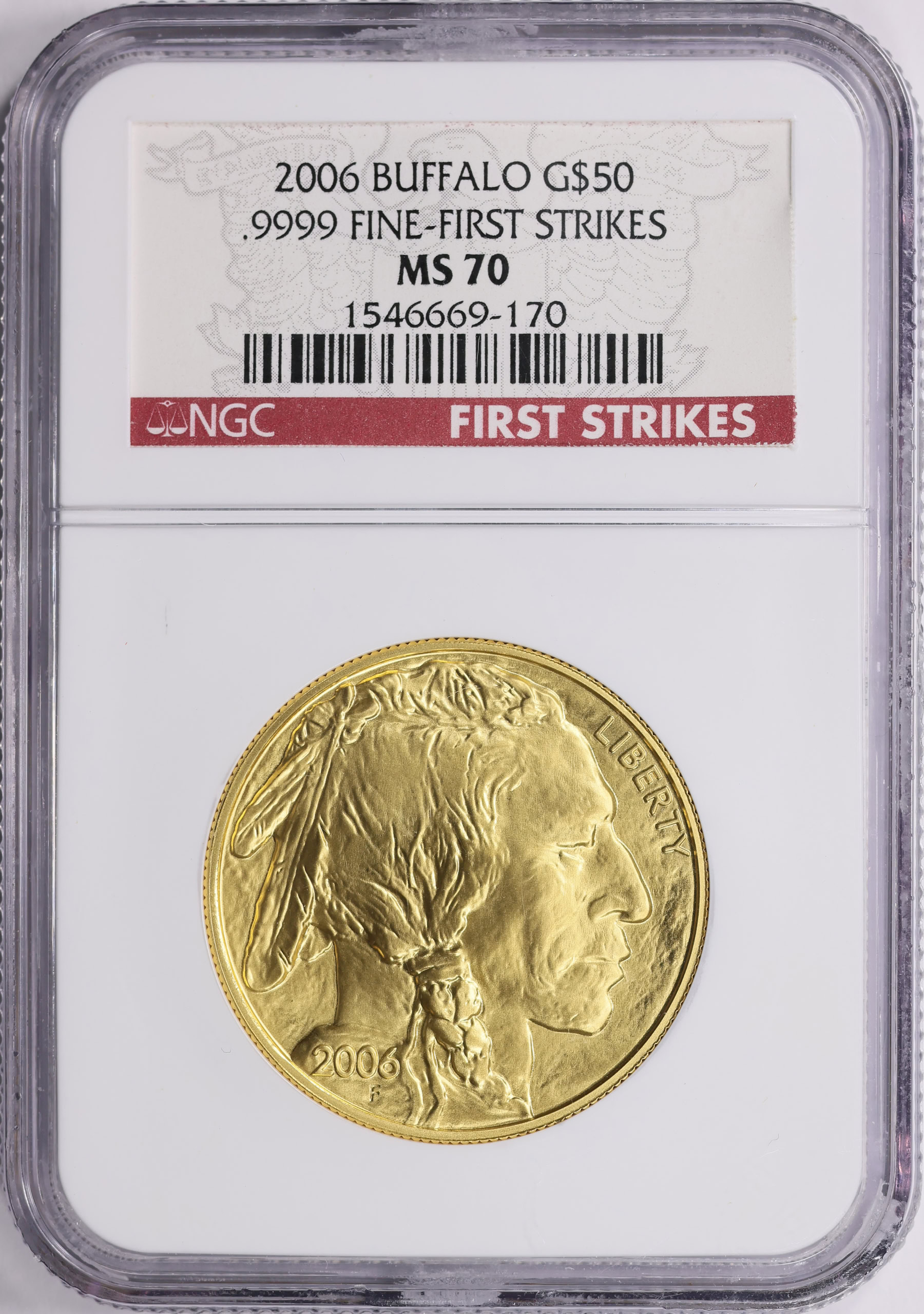 2006 $50 One-Ounce Gold American Buffalo First Strikes NGC MS-70 (Item 1760782 ...