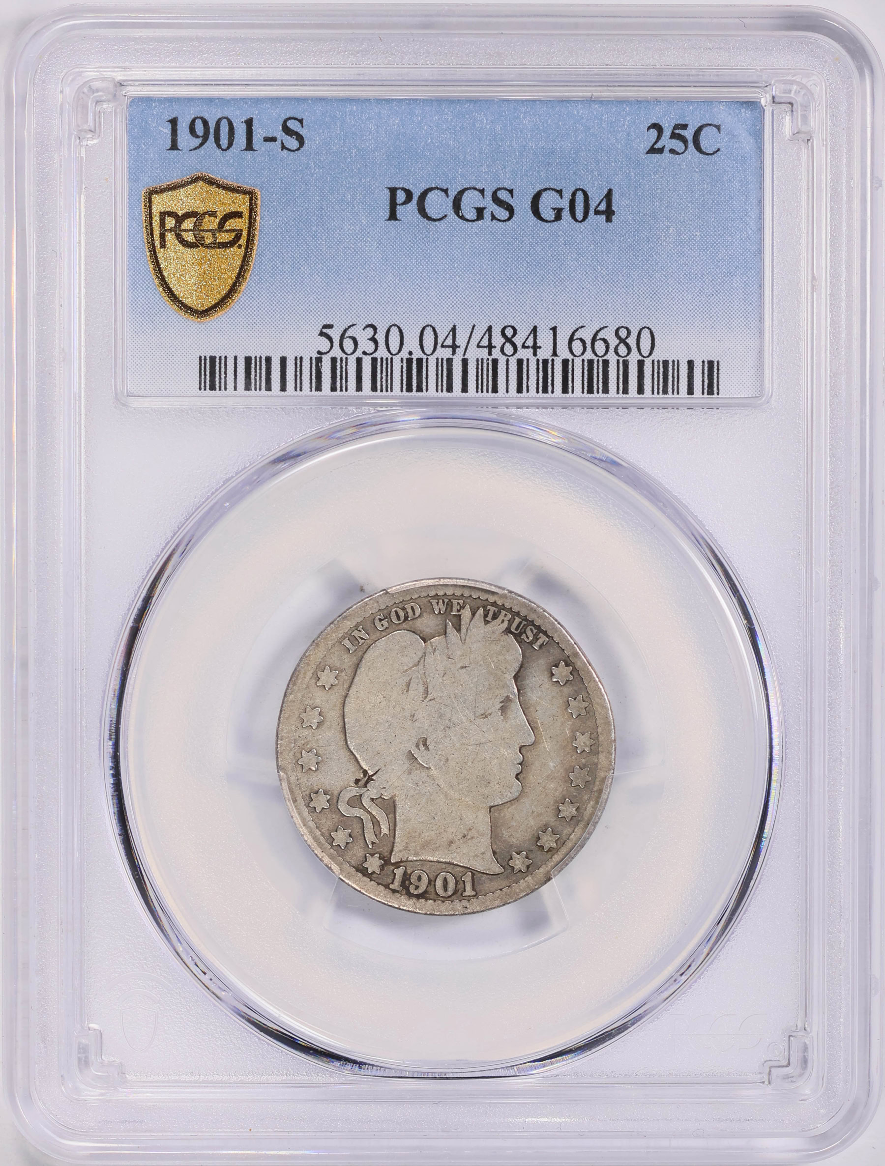 1901-S Barber Quarter PCGS G-04 (Item 1760830) | GreatCollections Coin Auctions