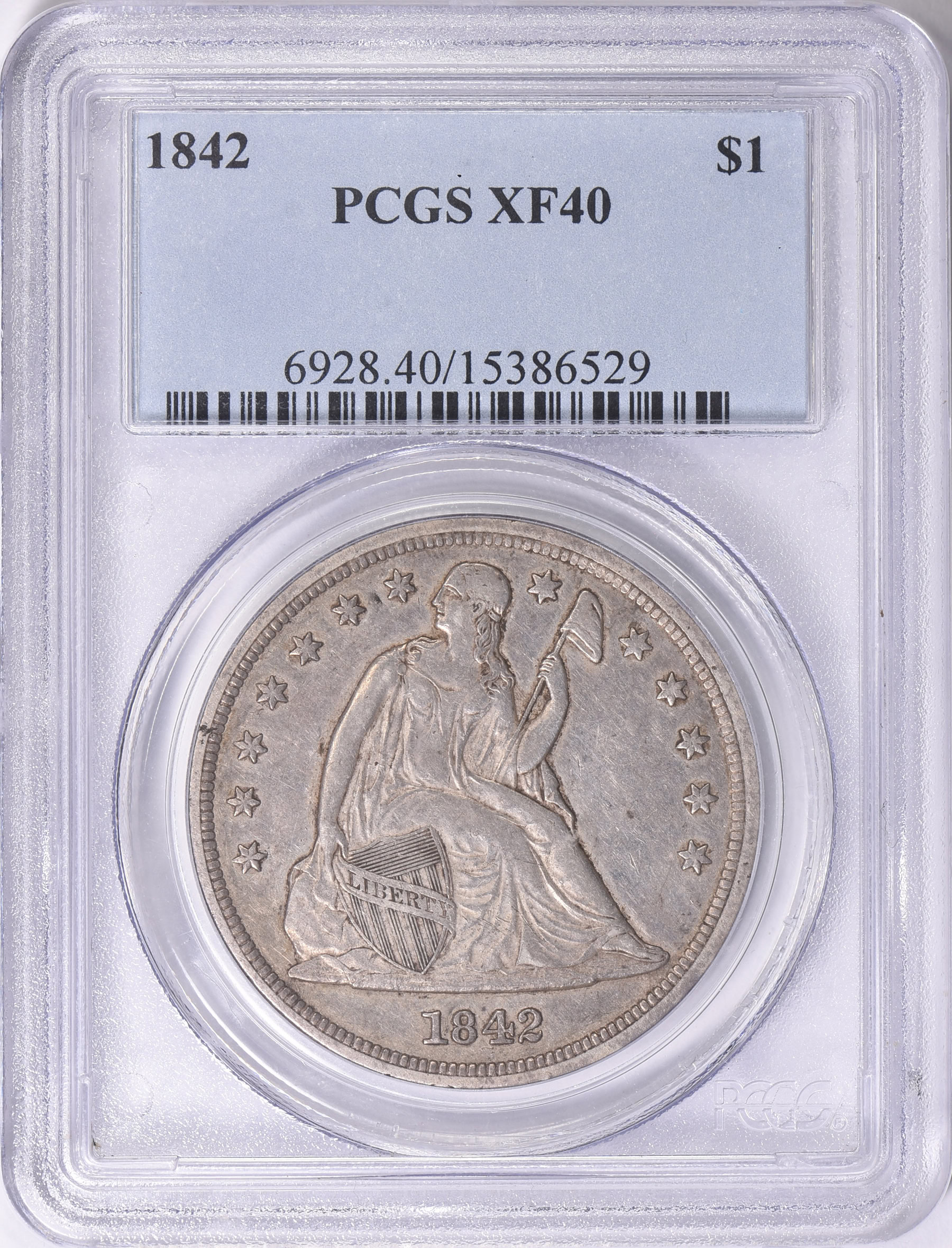 1842 Seated Liberty Silver Dollar PCGS XF-40 (Item 1760946) | GreatCollections Coin Auctions