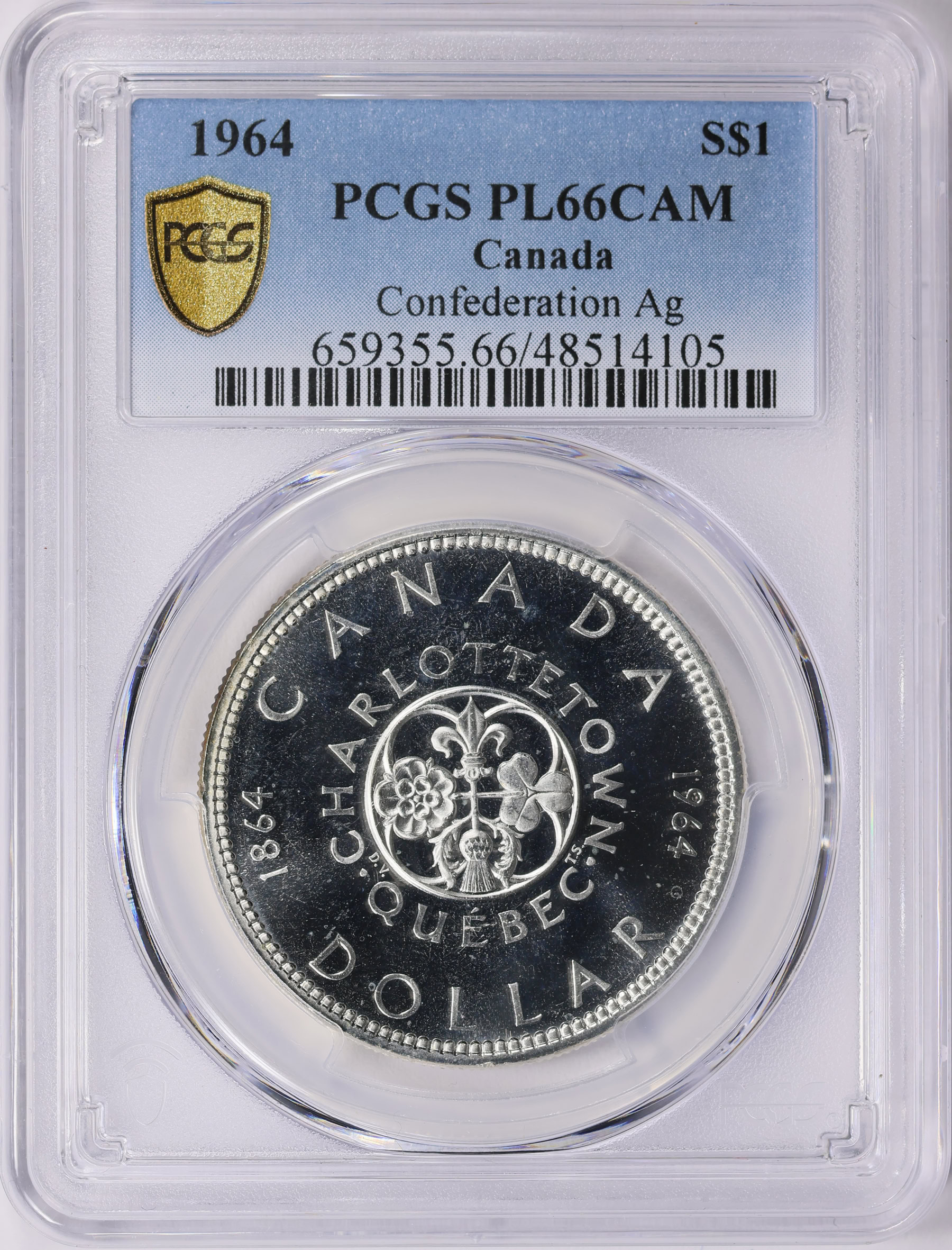 Canada 1964 Silver Dollar Charlottetown KM-58 PCGS PL-66 CAMEO (Item ...