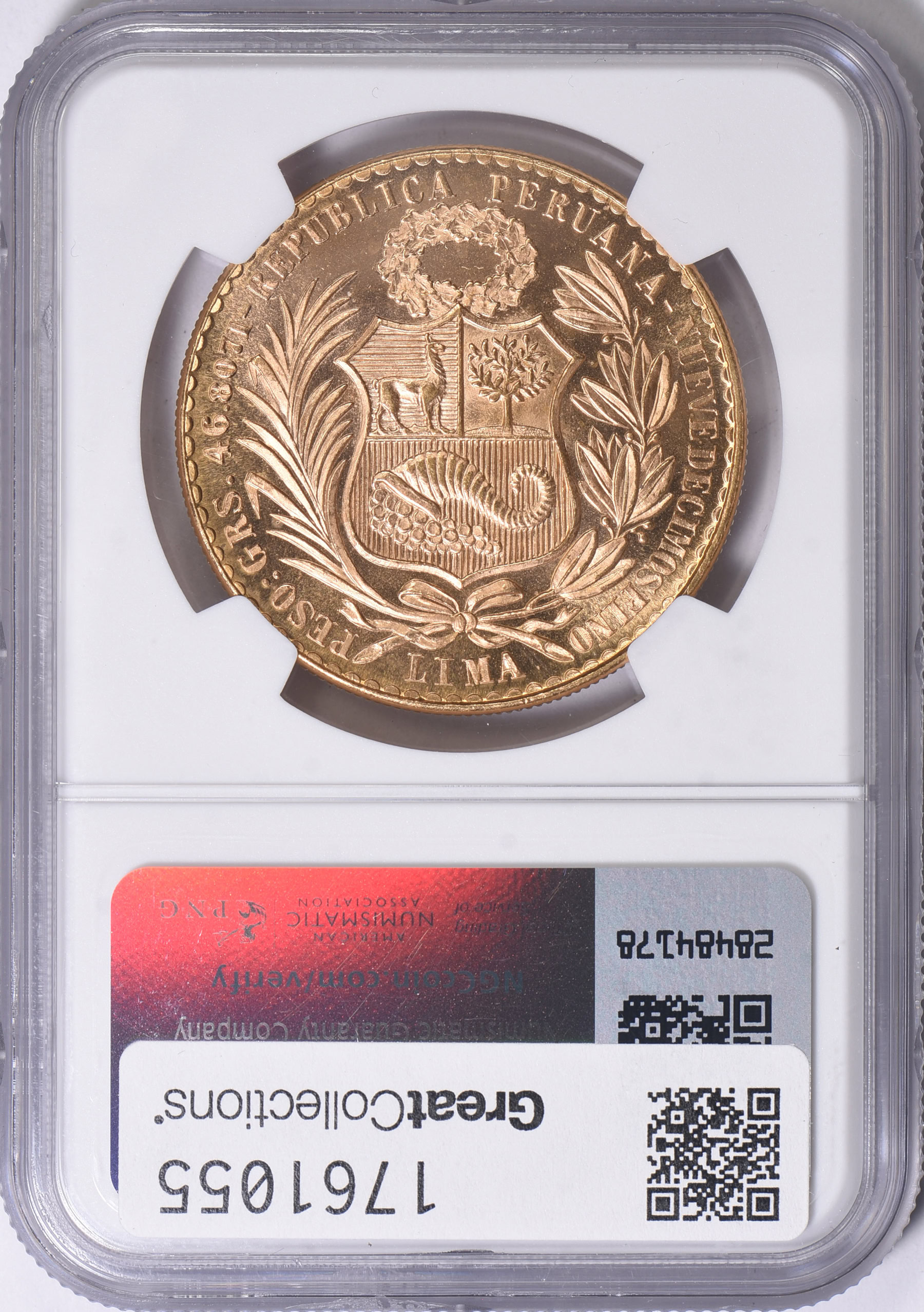 Peru 1964 Gold 100 Soles KM-231 NGC MS-66 (AGW = 1.3544 oz.) (Item ...