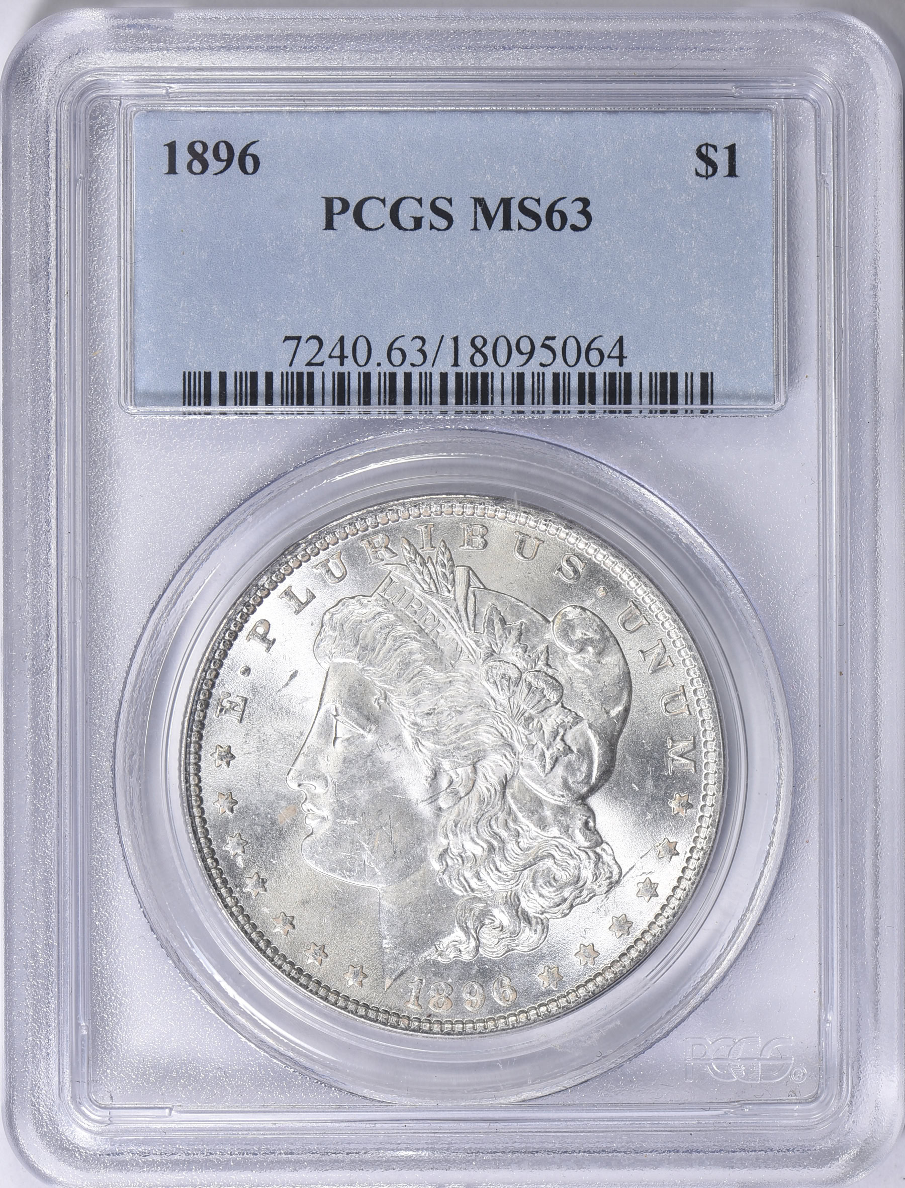 1896 Morgan Silver Dollar PCGS MS-63 (Item 1761074) | GreatCollections ...