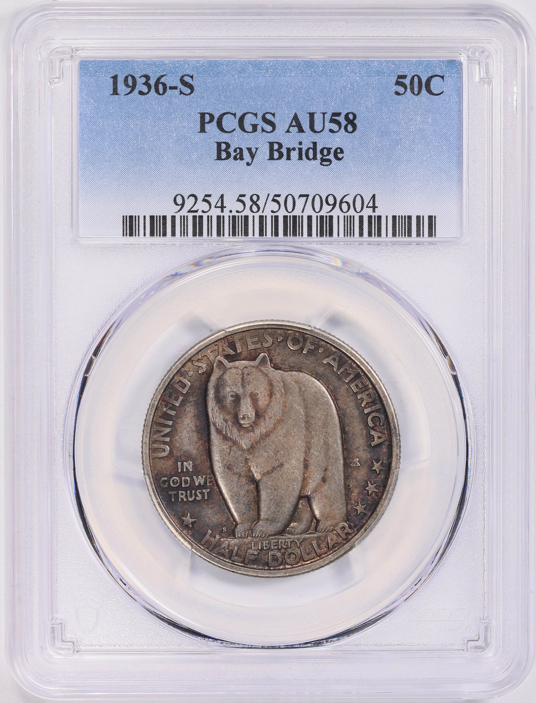 1936-S San-Francisco-Oakland Bay Bridge Opening Half Dollar PCGS AU-58 ...
